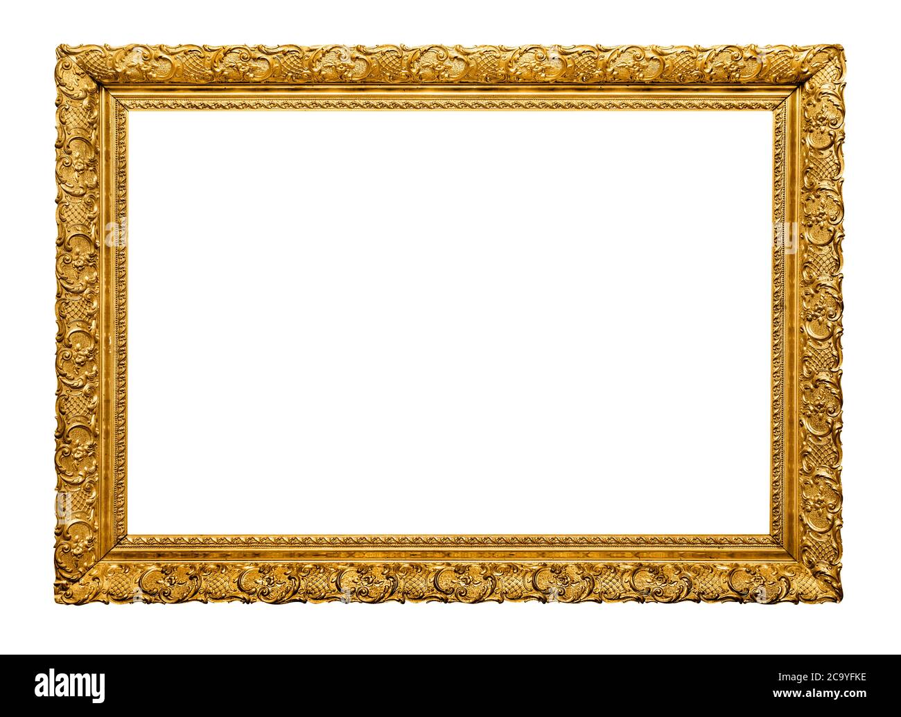 Golden picture frame isolated Stock Photo - Alamy