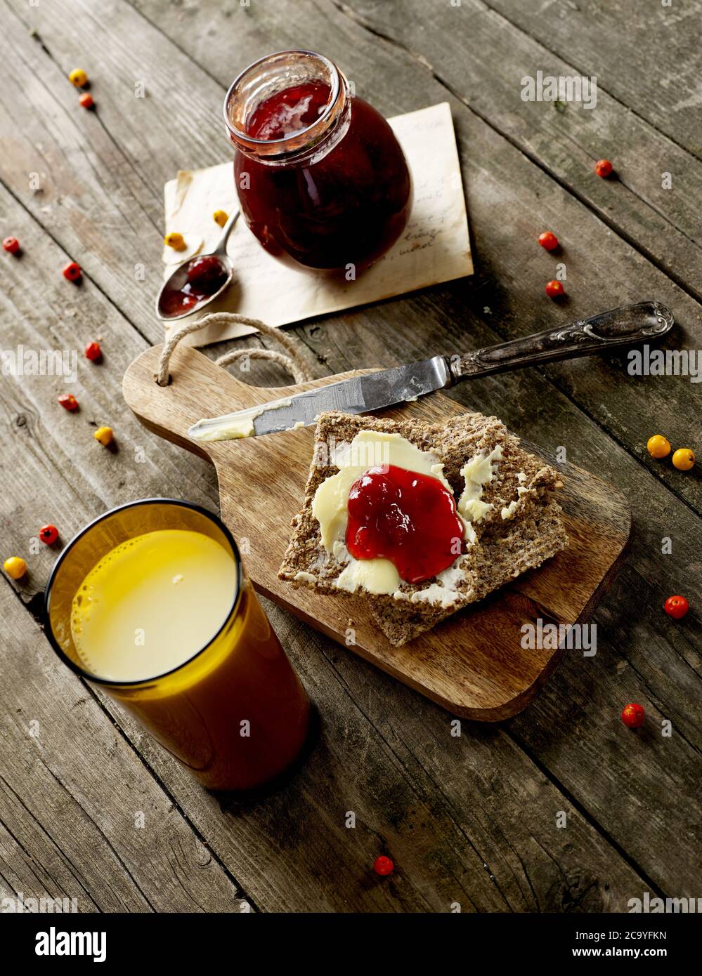 Home made rustic breakfast Stock Photo - Alamy
