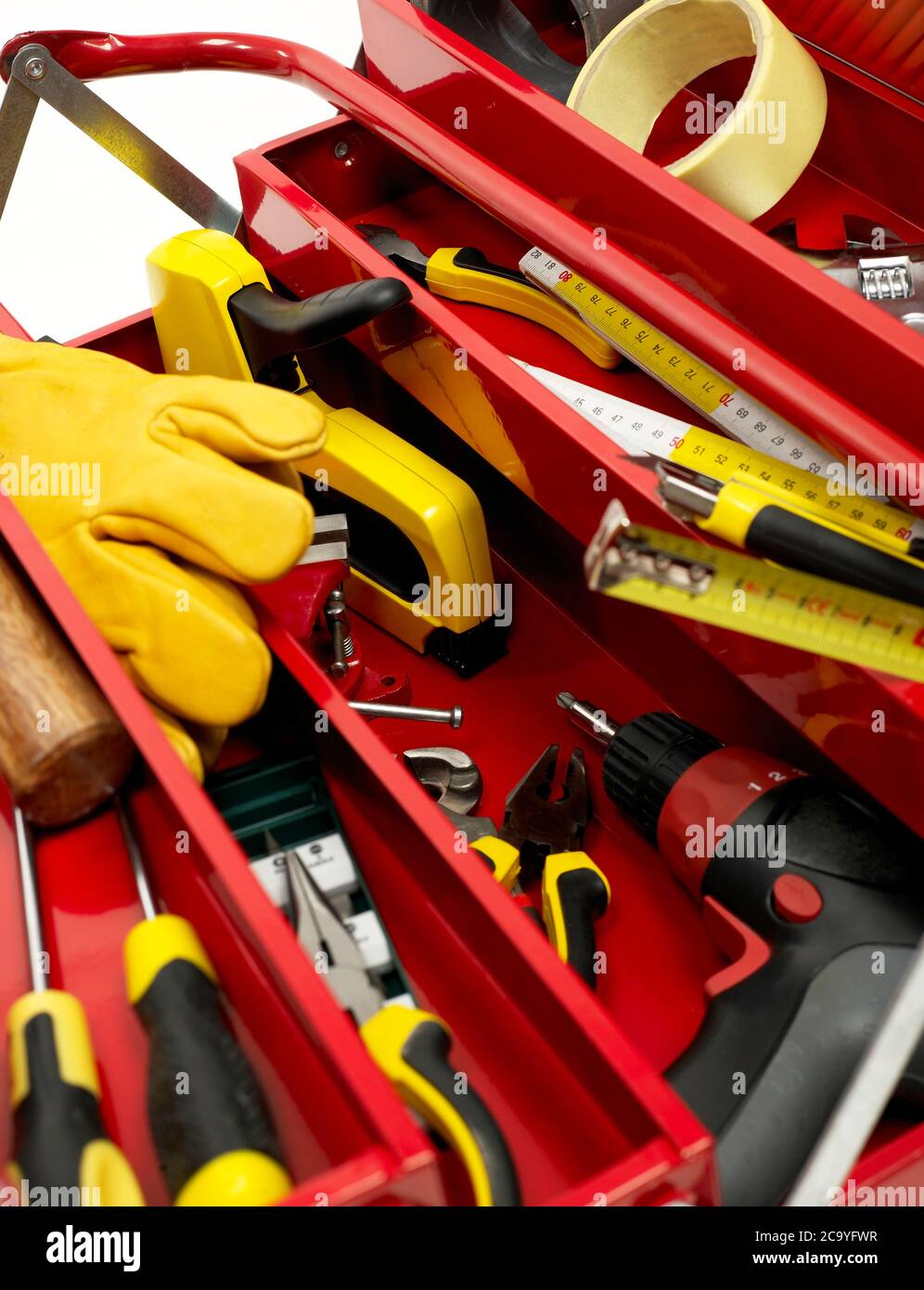 Toolbox isolated on white Stock Photo - Alamy