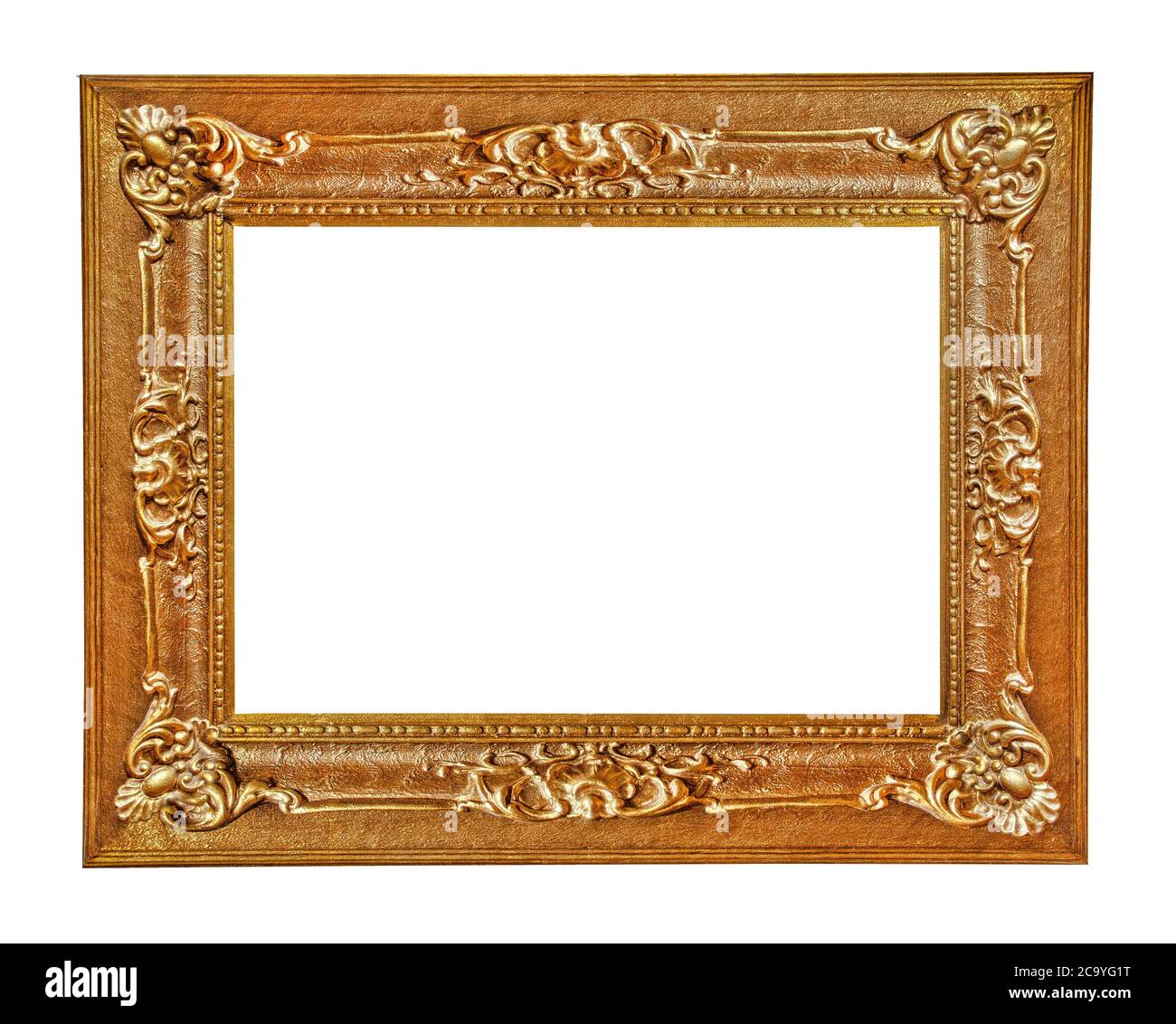 Golden picture frame isolated Stock Photo - Alamy