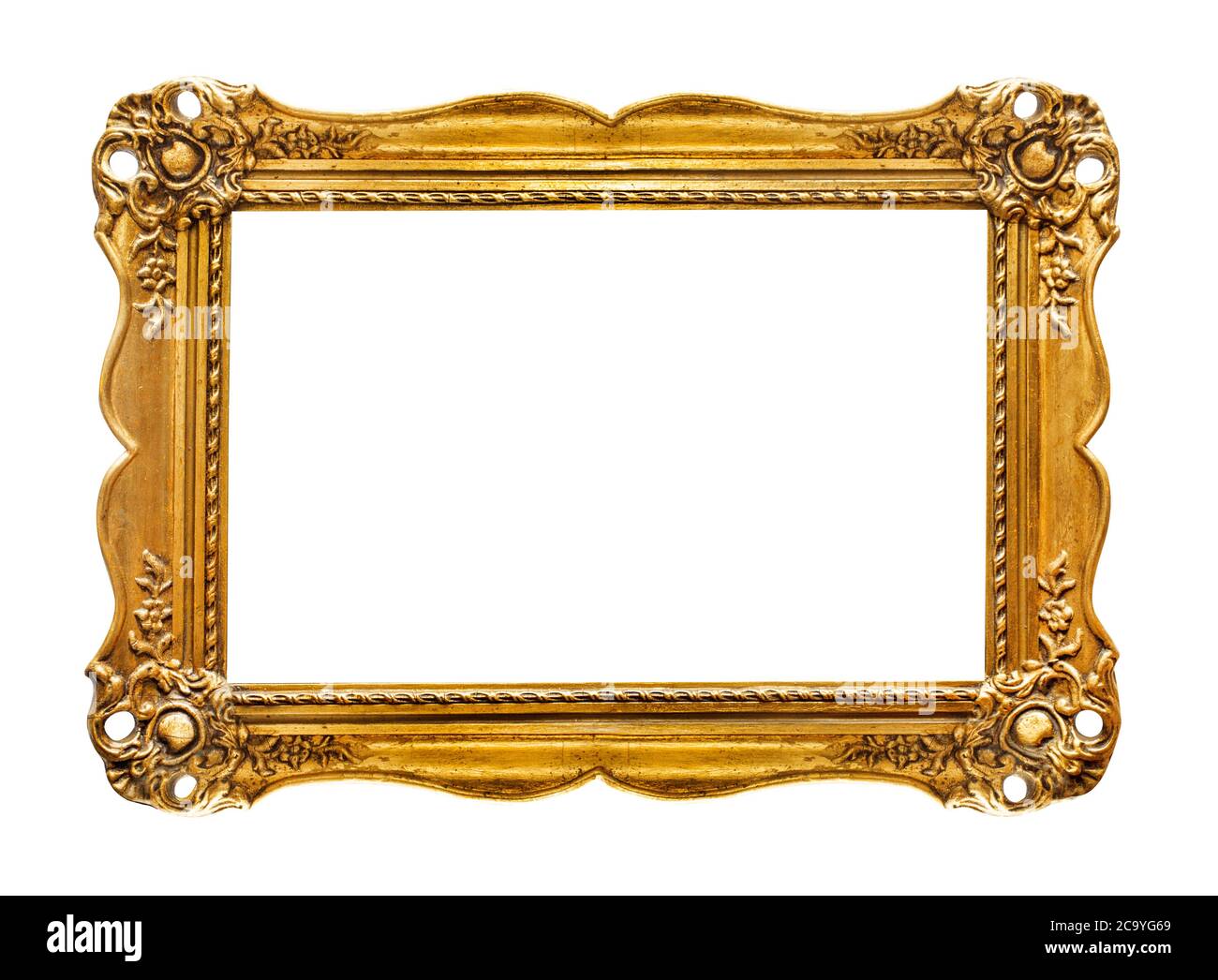Golden picture frame isolated Stock Photo - Alamy