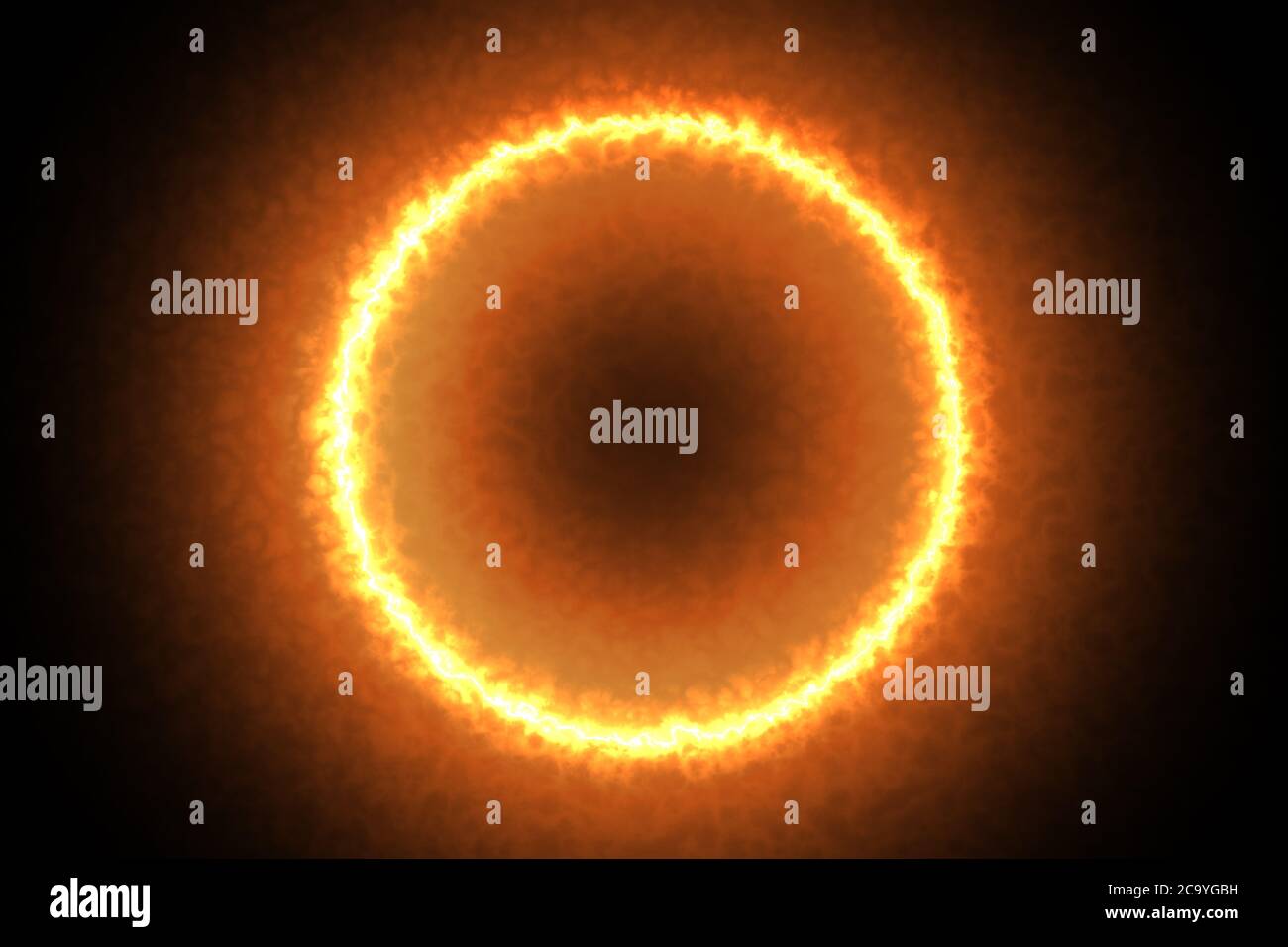 Abstract flare ring glowing illustration.Ring of fire background.Fire ...