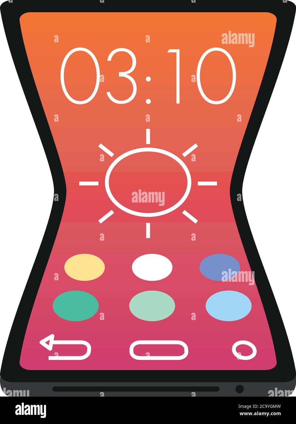 screen of smartphone with applications over white background vector ...