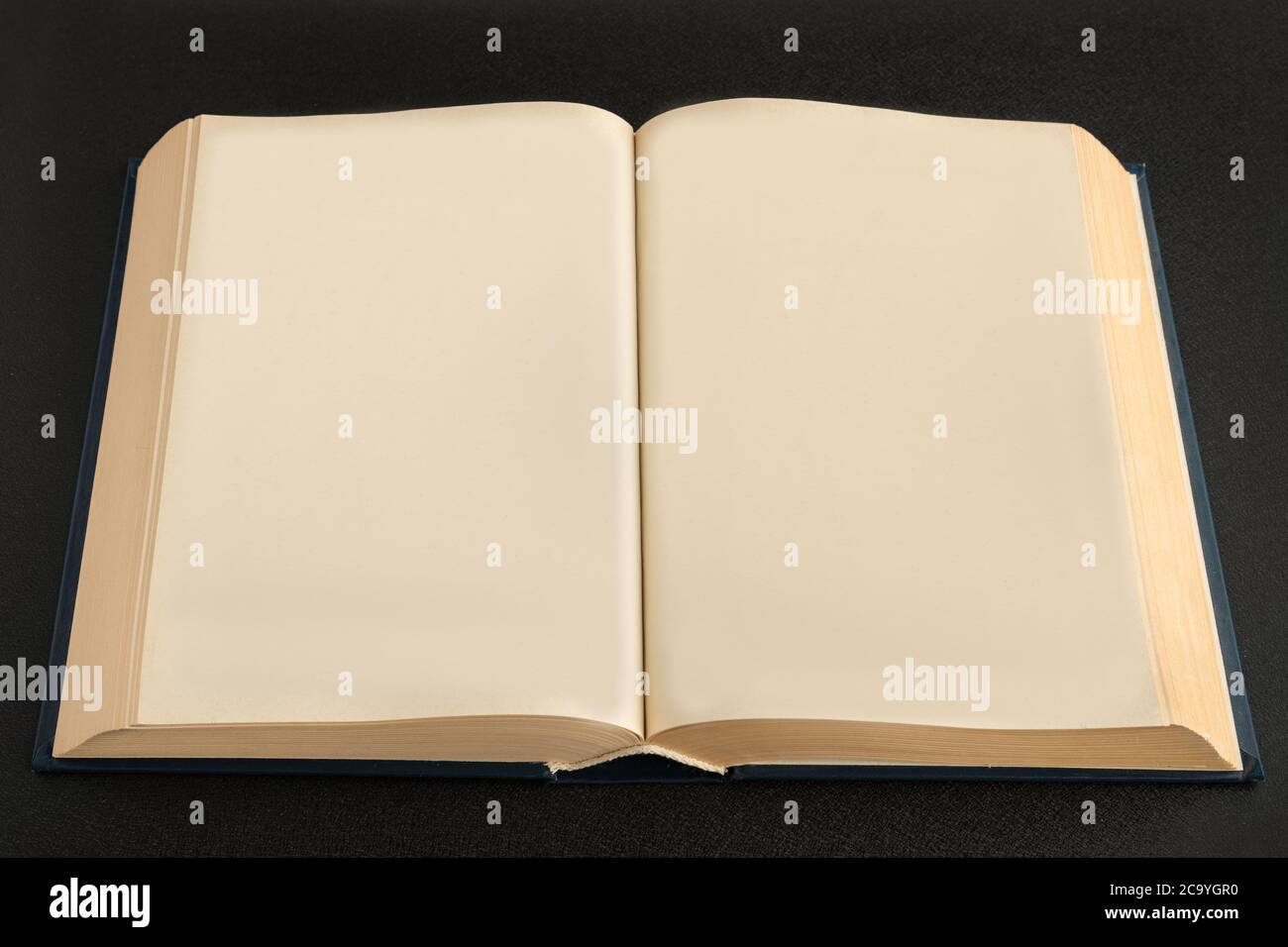 Open book or Notepad mockup with blank pages on black background Stock ...