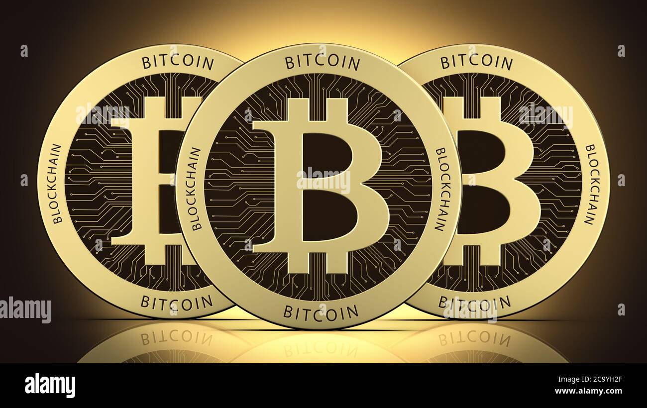 Face of the cryptocurrency golden bitcoin, 3d rendering on gold ... Face of the cryptocurrency golden bitcoin, 3d rendering on gold ...