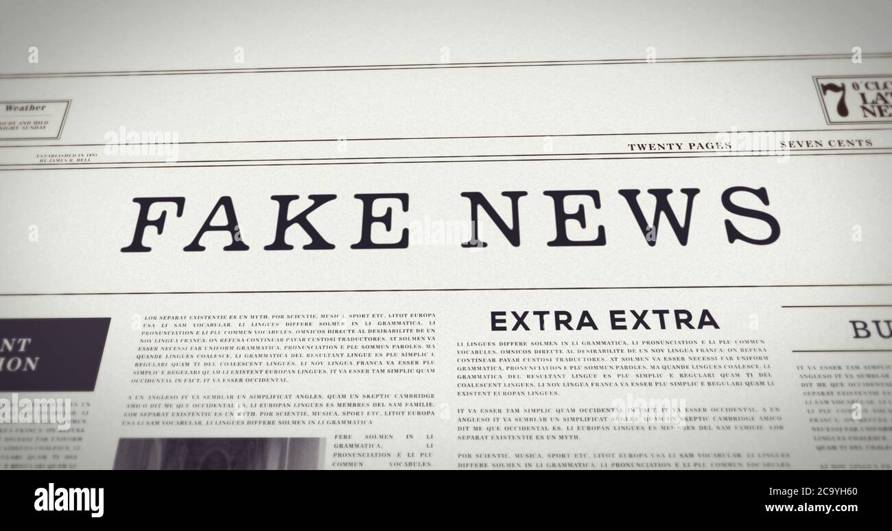 Fake News headline in Newspaper Stock Photo - Alamy
