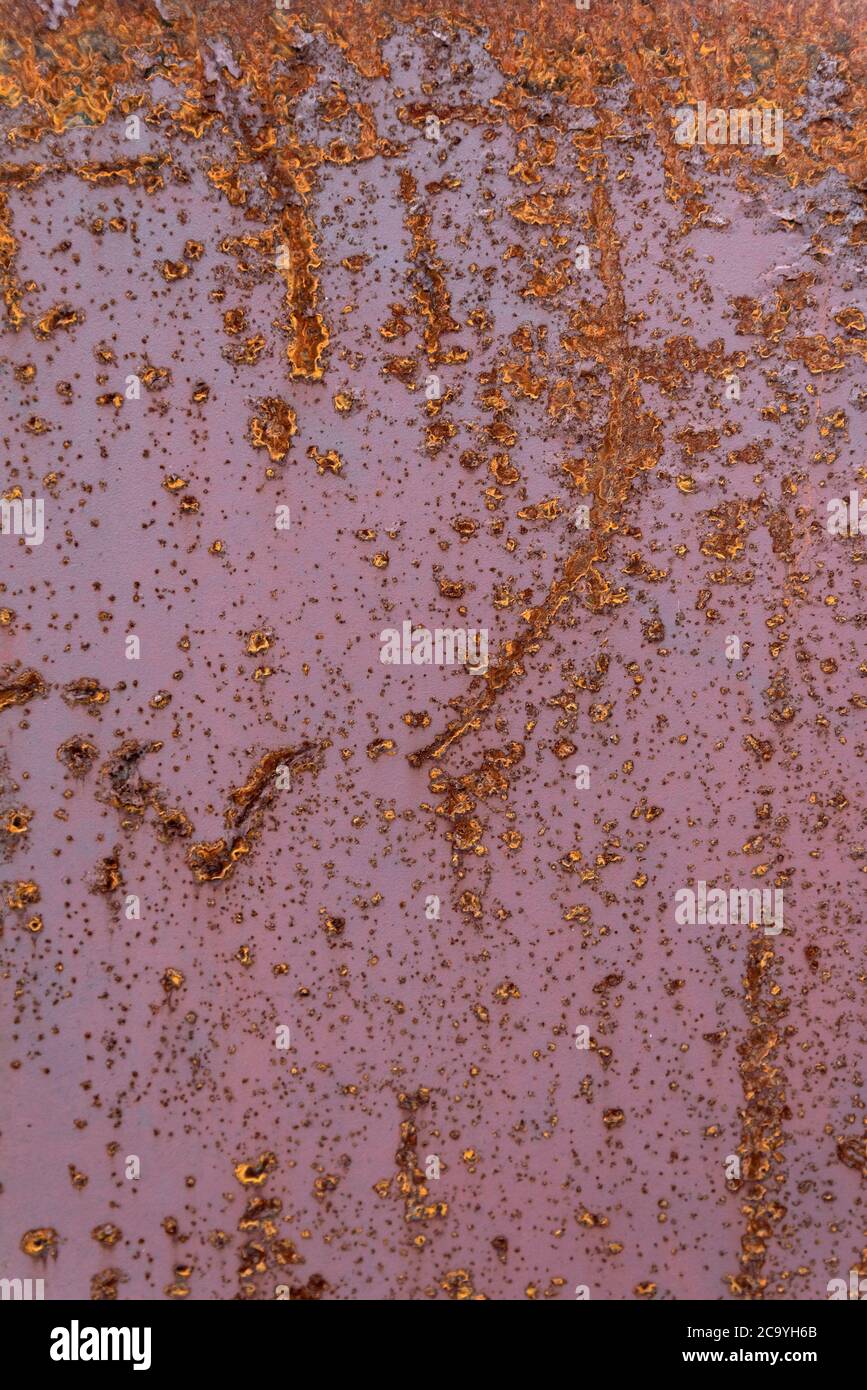 Old sheet metal from rust. Corroded metal background. Vertical frame ...