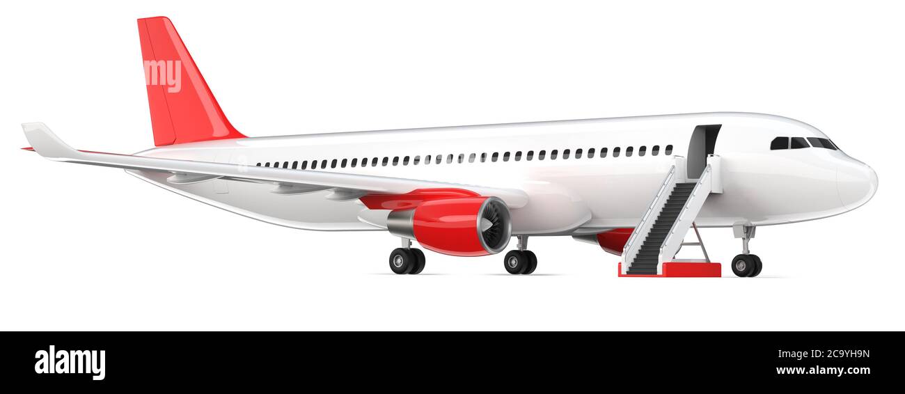 Red Airplane White Background