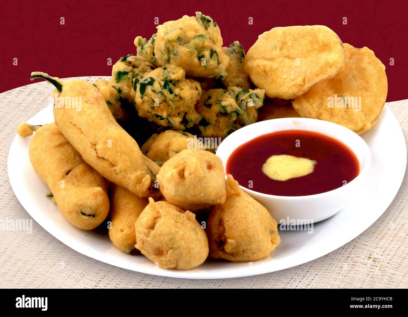 Methi Gota (fenugreek) Pakoda, Chili pakoda, potato pakoda (vada) or ...