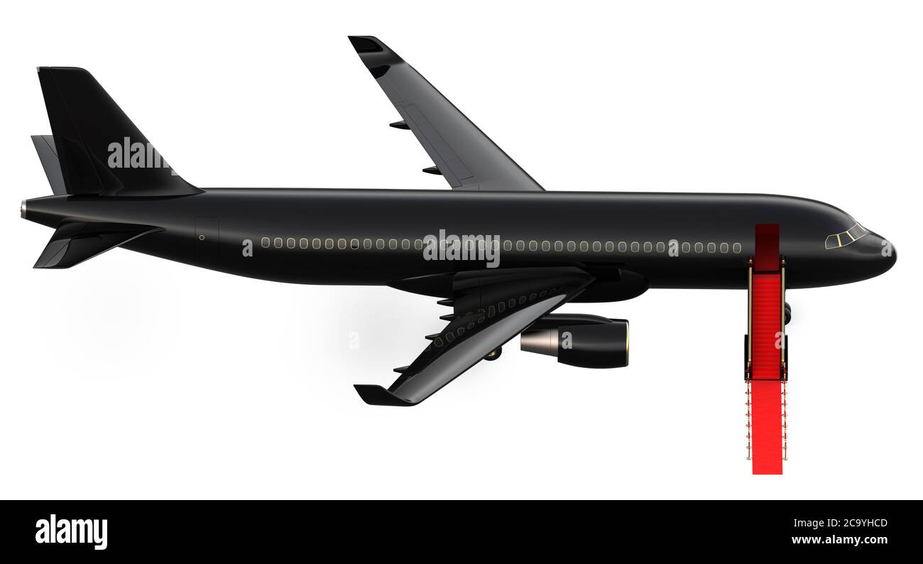 Image of black luxury charter private jet, plane. VIP airplane with a ...