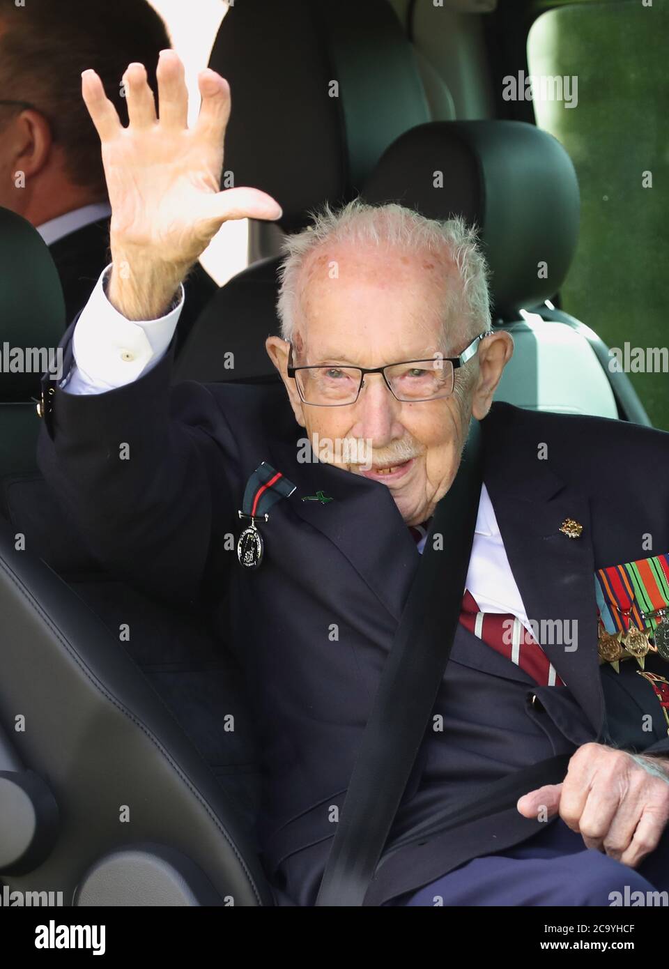Captain Sir Tom Moore during a visit to the Army Foundation College in ...