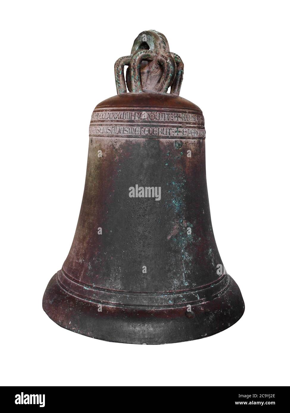 Ancient church bell isolated Stock Photo - Alamy