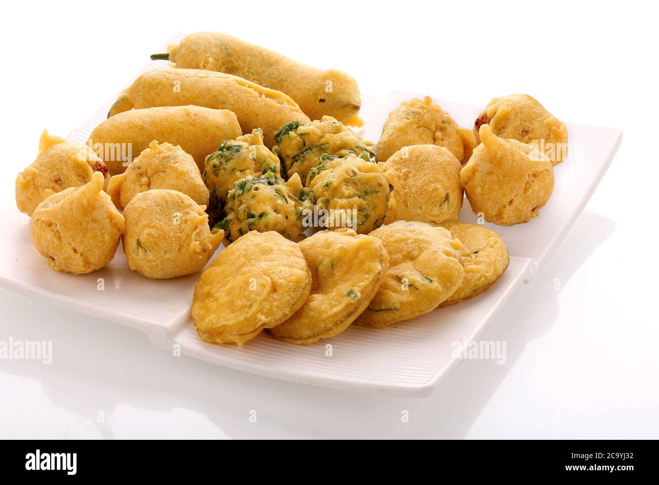 Methi Gota (fenugreek) Pakoda, Chili pakoda, potato pakoda (vada) or ...