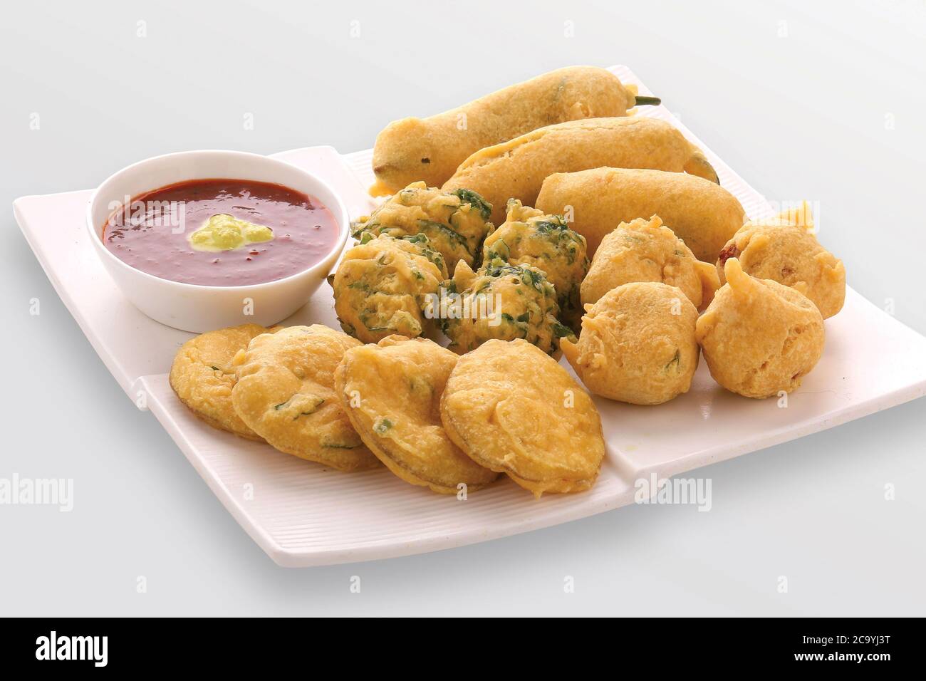 Methi Gota (fenugreek) Pakoda, Chili pakoda, potato pakoda (vada) or ...