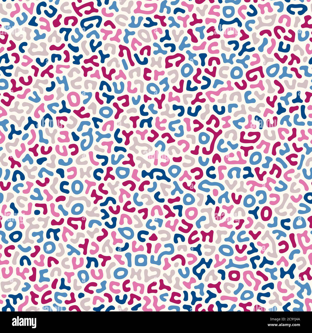 Faux ABC doodles, abstract seamless vector pattern. Made up symbols ...