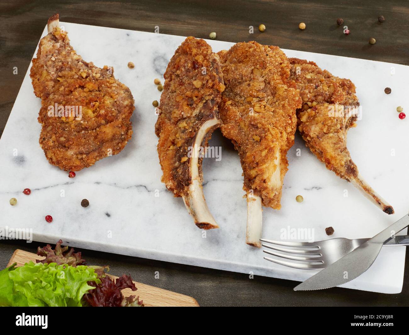 Back ribs with walnut crust Stock Photo - Alamy