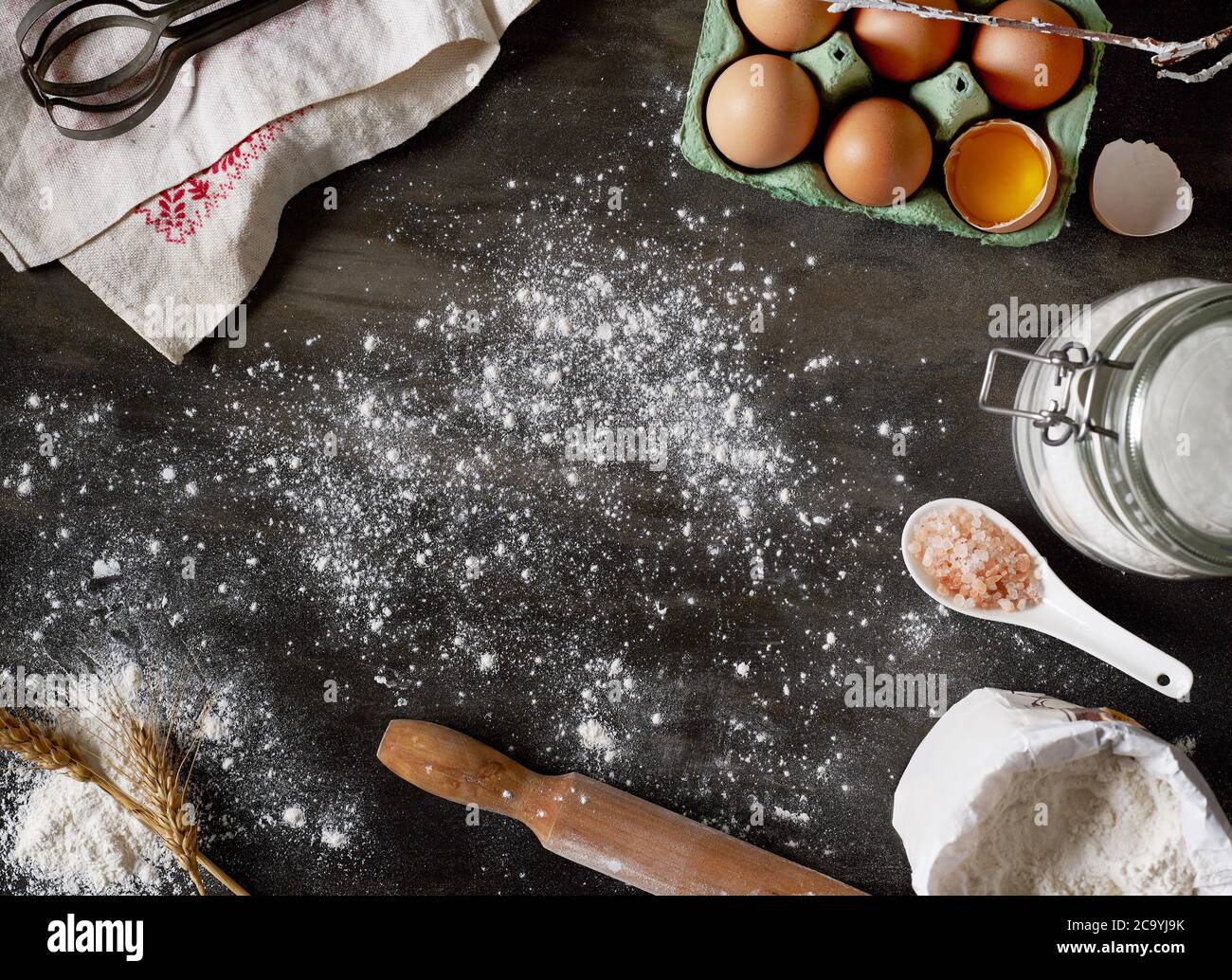 Baking scene old recipe hi-res stock photography and images - Alamy
