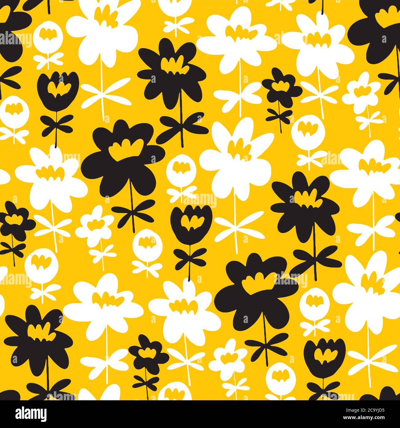 Sunny yellow daisy Stock Vector Images - Alamy