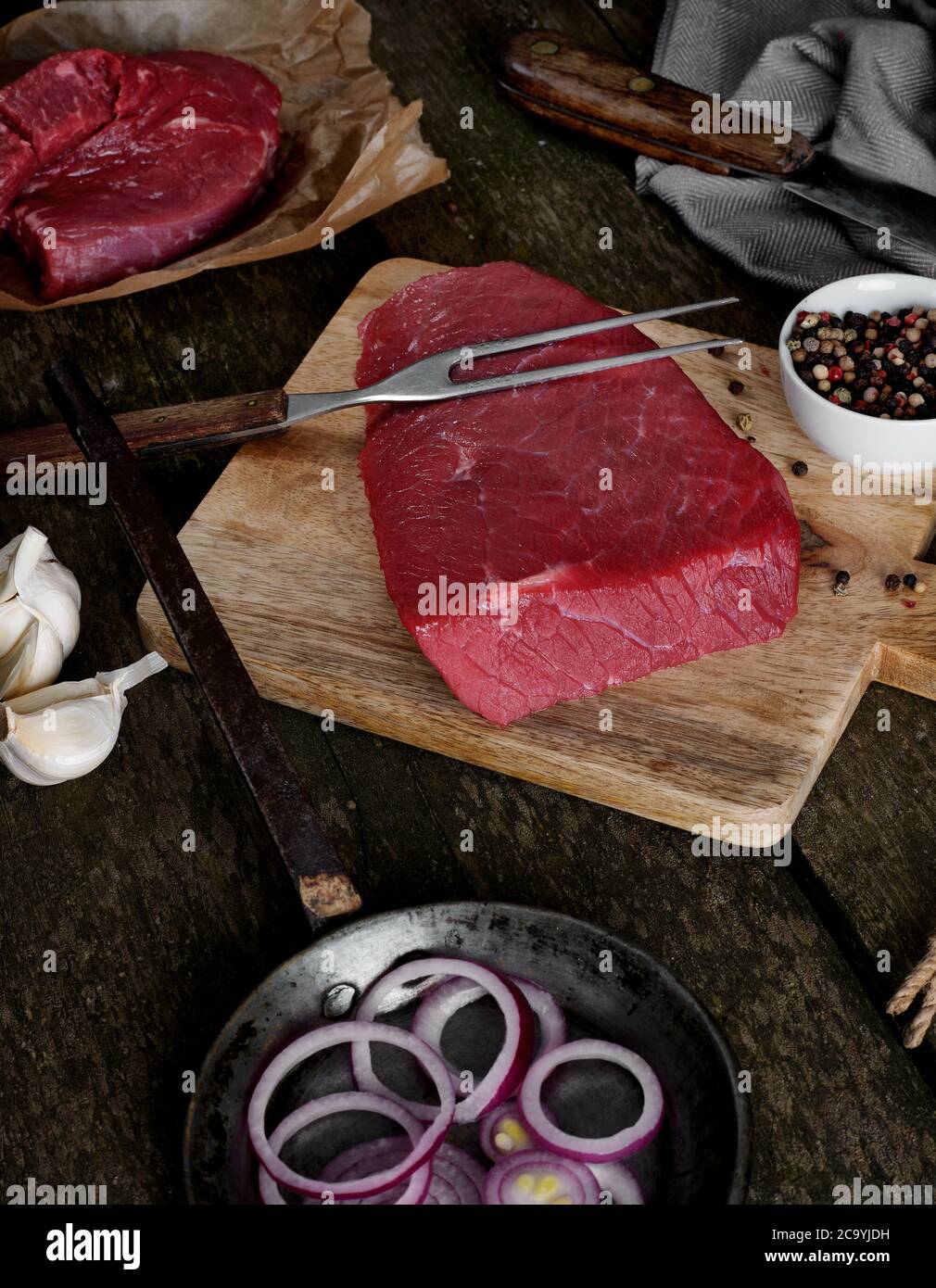 Beef meat ready to be cooked Stock Photo - Alamy