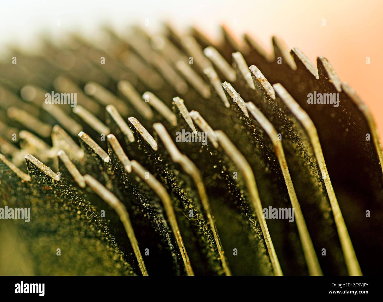 Macro shot of jagged saw teeth of a hole cutting tool Stock Photo - Alamy