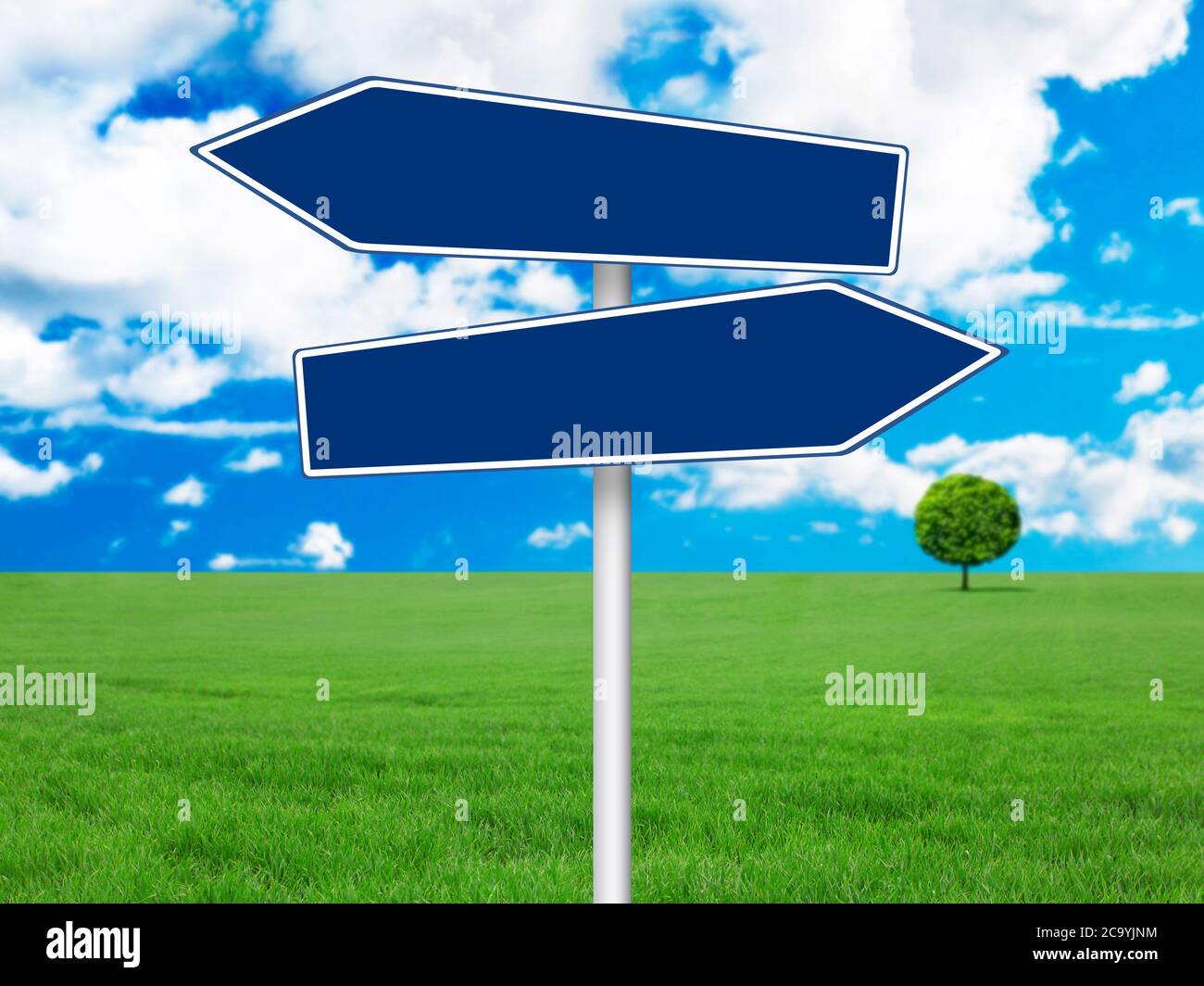 Blank pole signs Stock Photo - Alamy