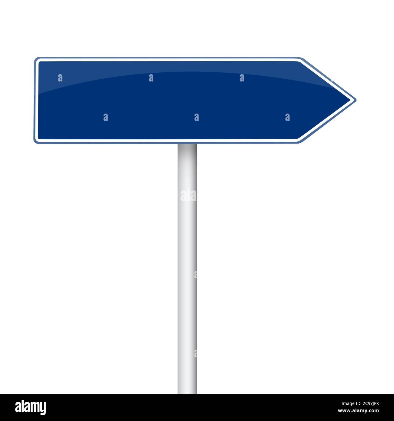 Blank arrow road sign isolated on white Stock Photo - Alamy