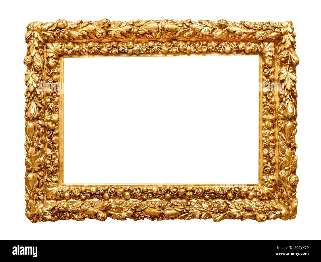 Golden picture frame isolated Stock Photo - Alamy