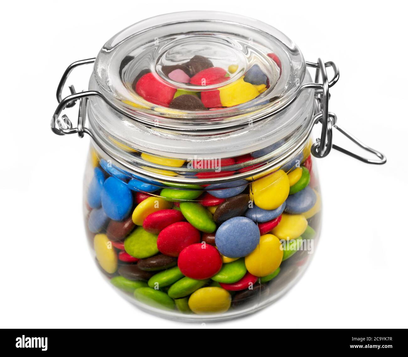 Candy jar isolated on white Stock Photo - Alamy