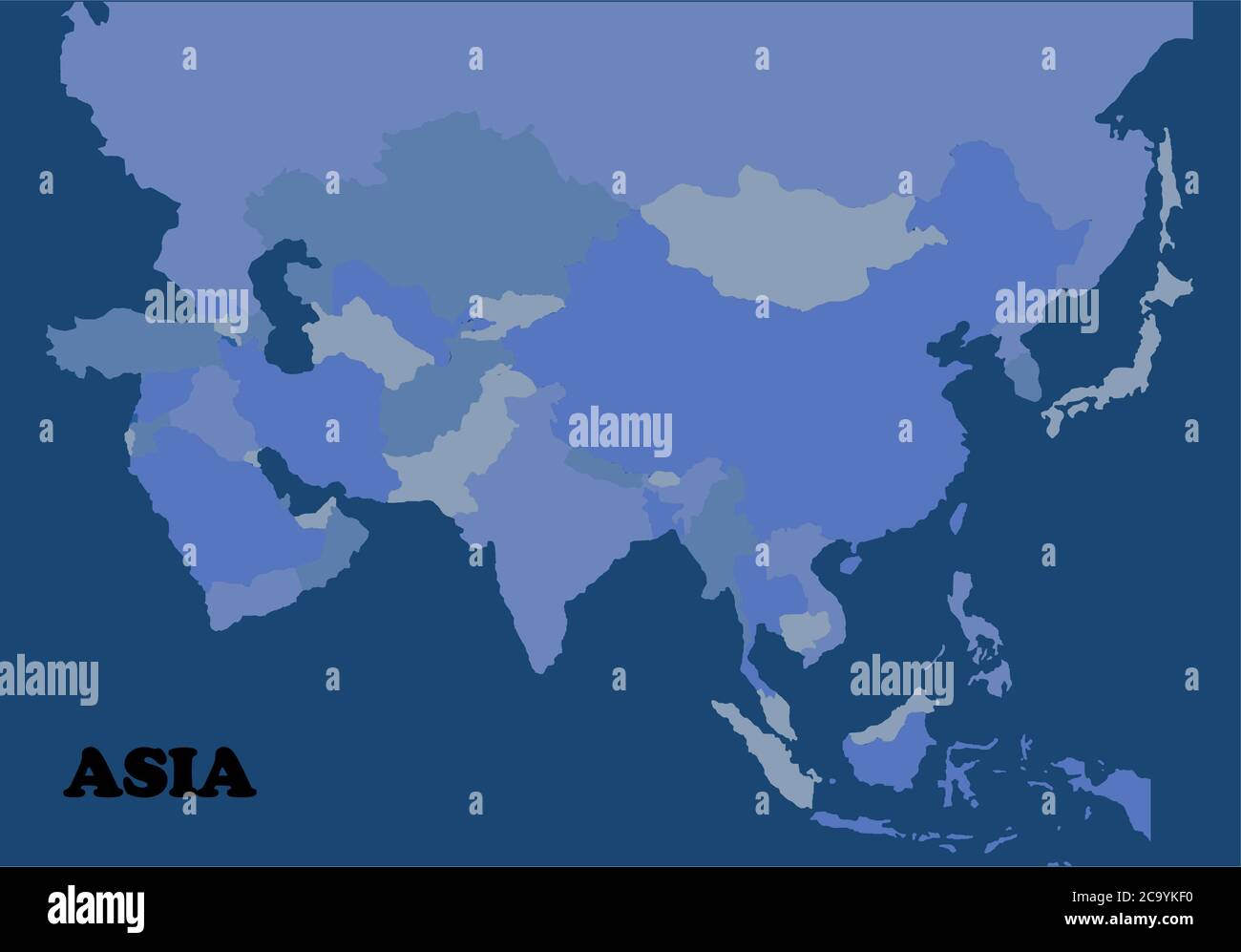 Map of Asia continent Stock Photo - Alamy