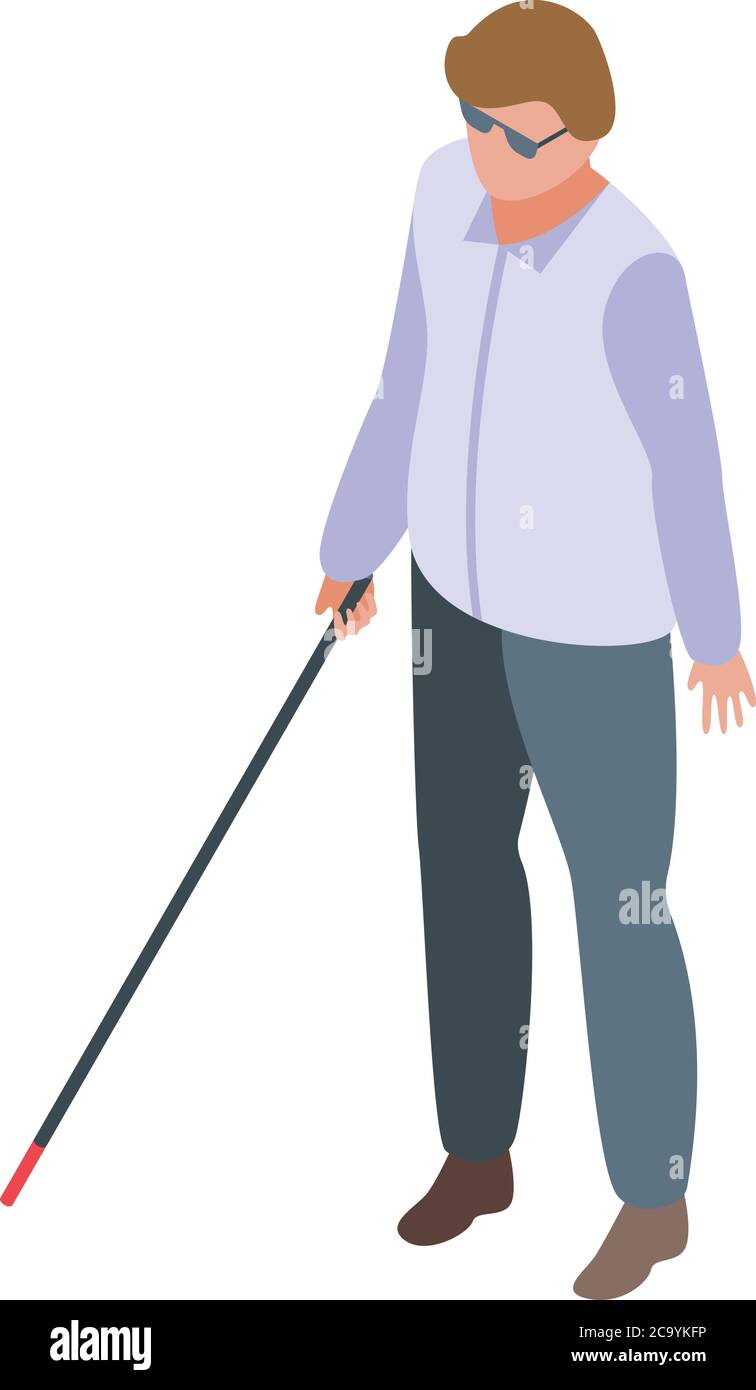 Inclusive education blind boy icon, isometric style Stock Vector Image ...