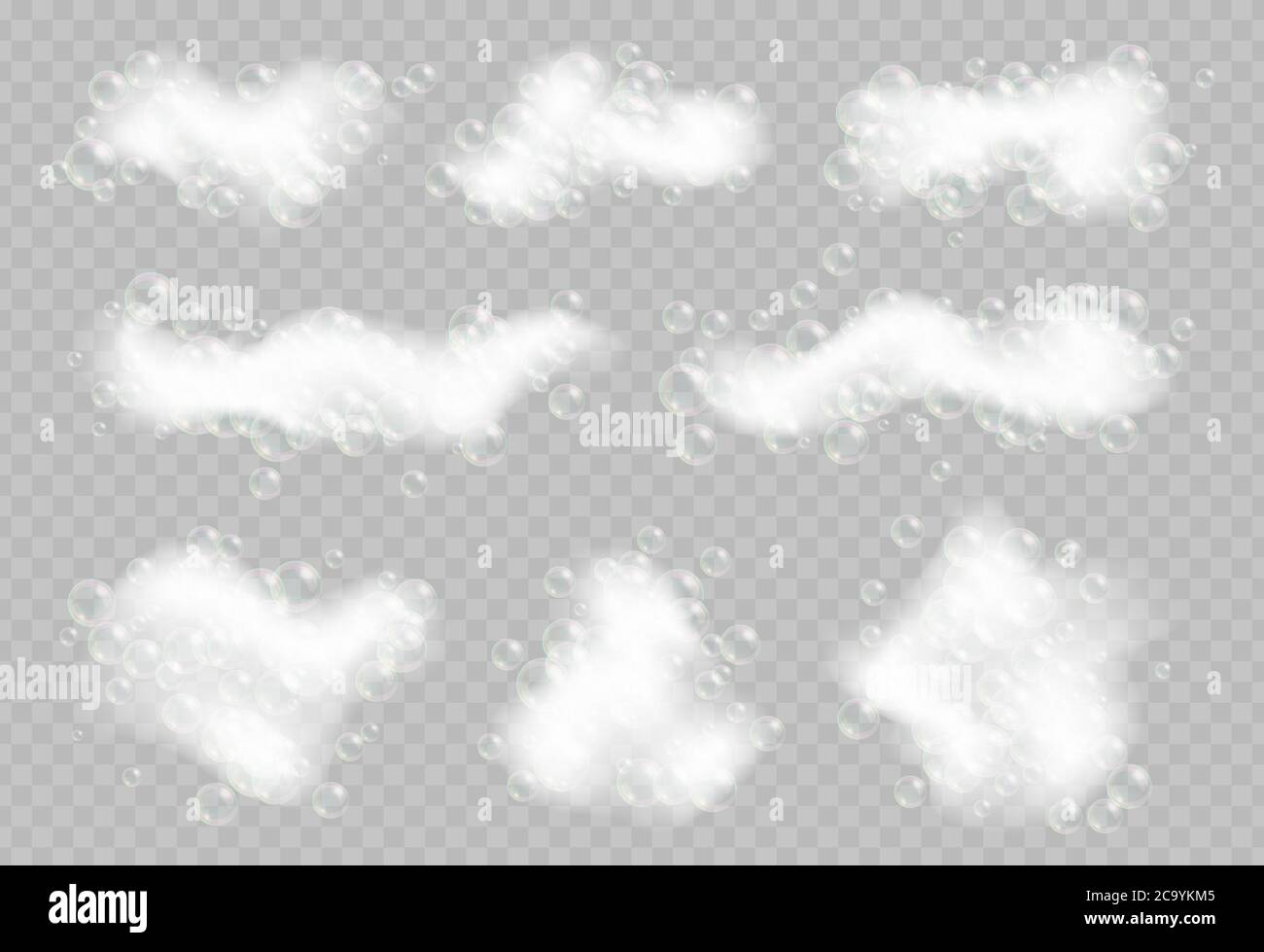 Soap foam with bubbles isolated on transparent background Stock Vector ...