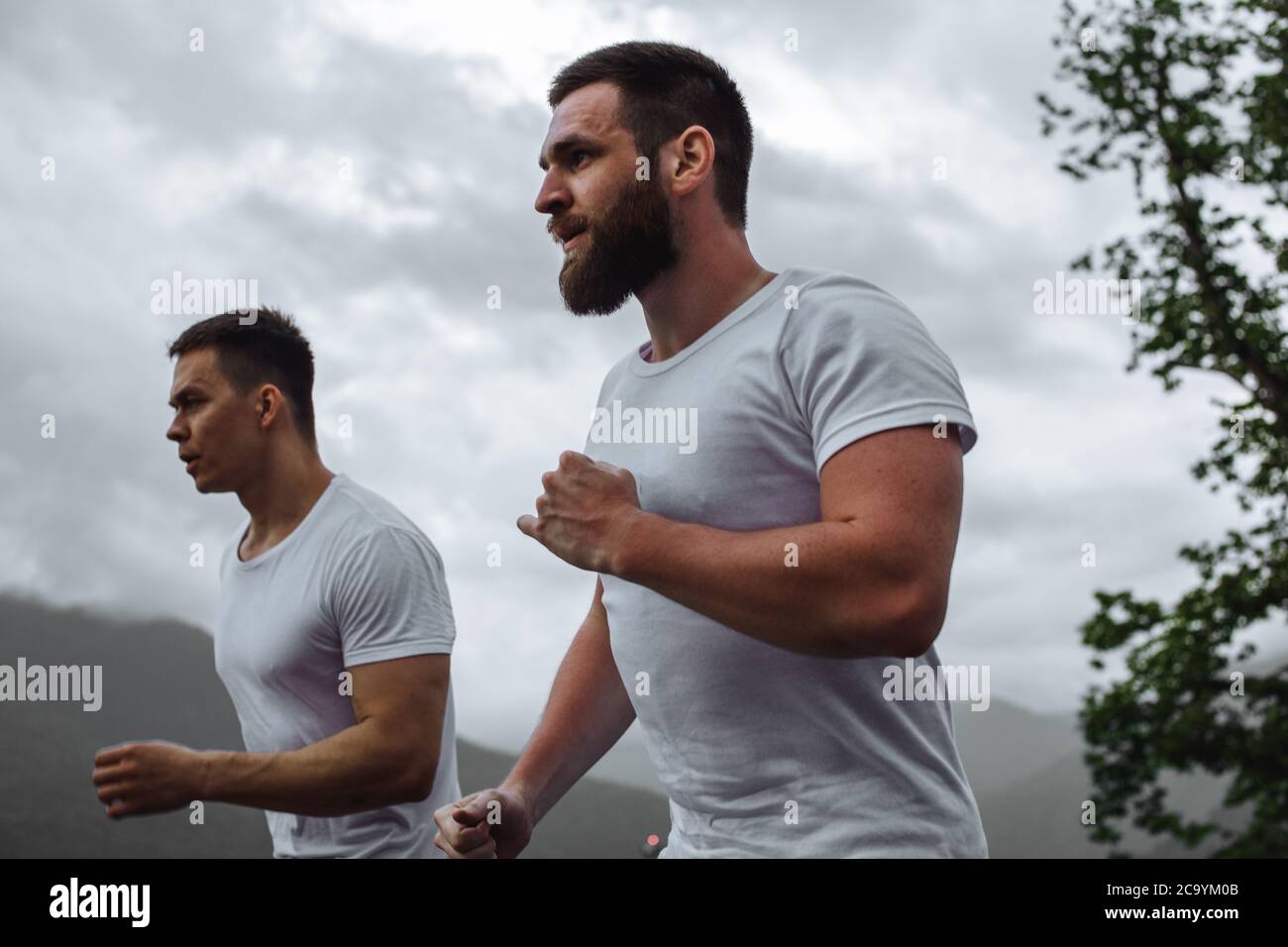 Male bodybuilder jogging hi-res stock photography and images - Alamy