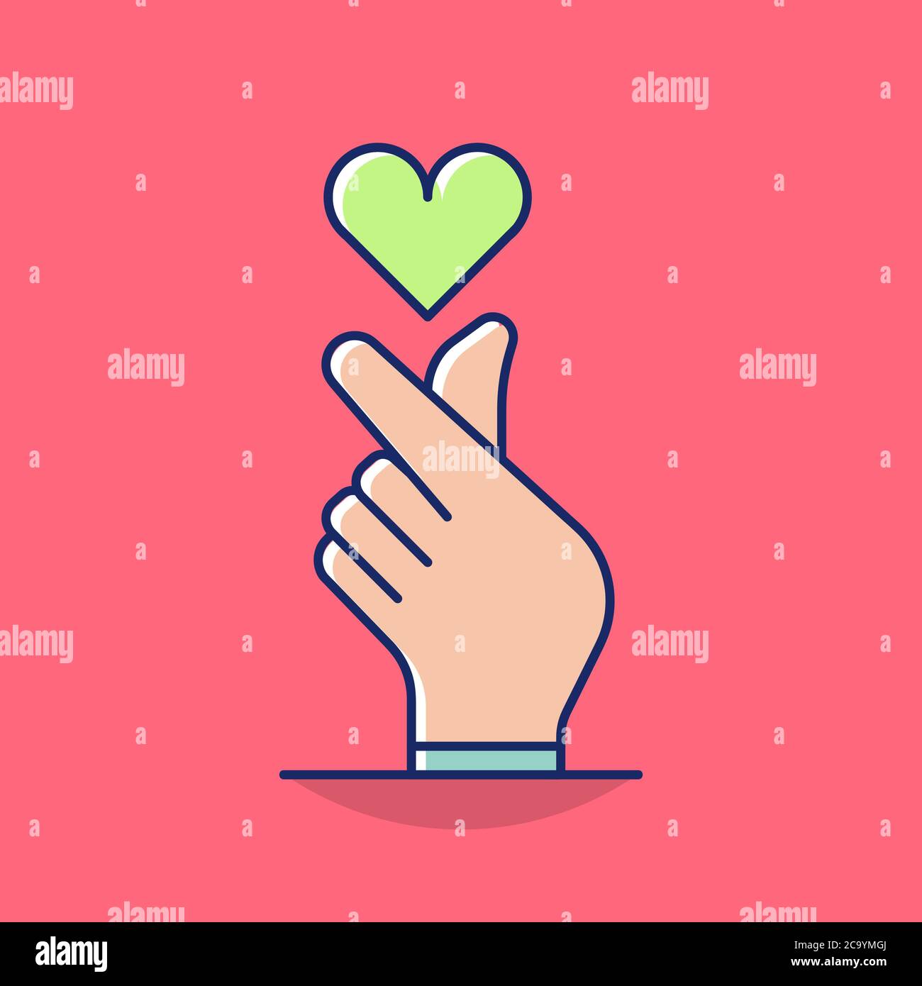 Colorful minimalistic illustration of a hand of a person picking a ...