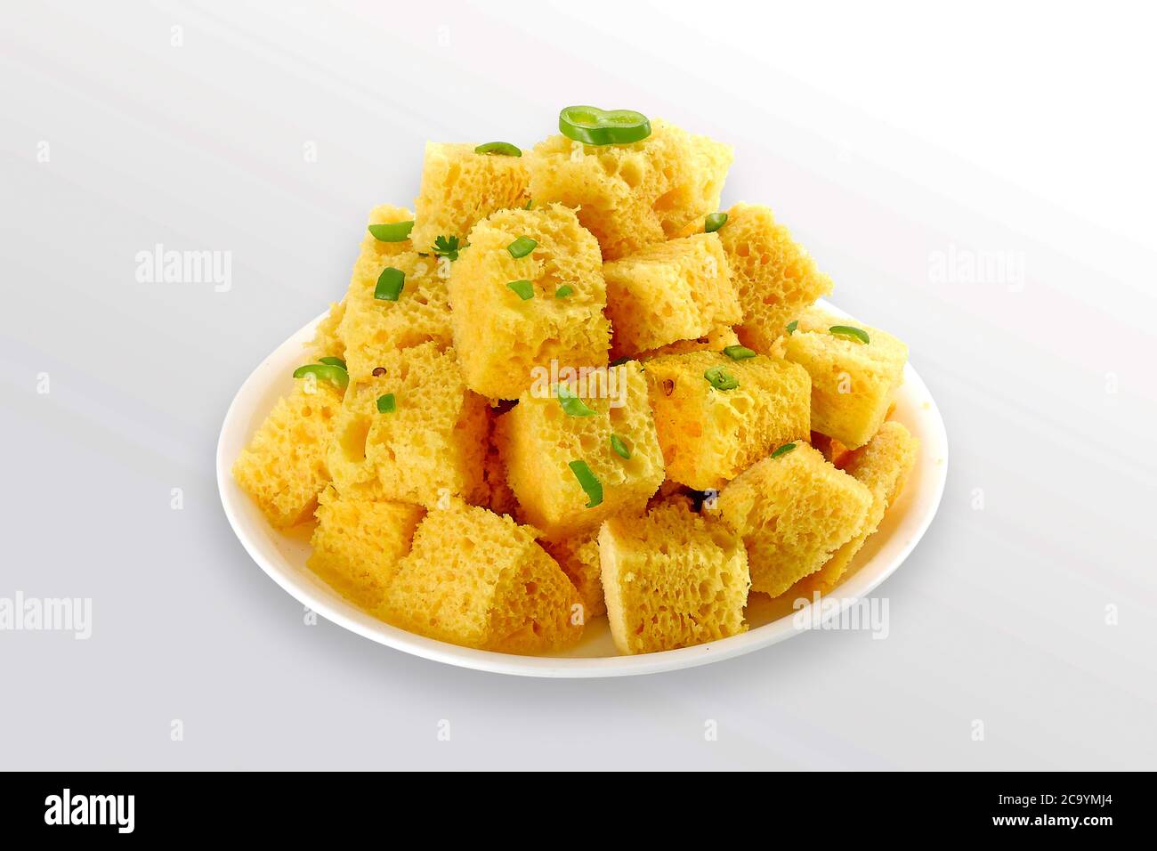 popular Indian / Gujarati dish Traditional Street Food Sev Khaman ...