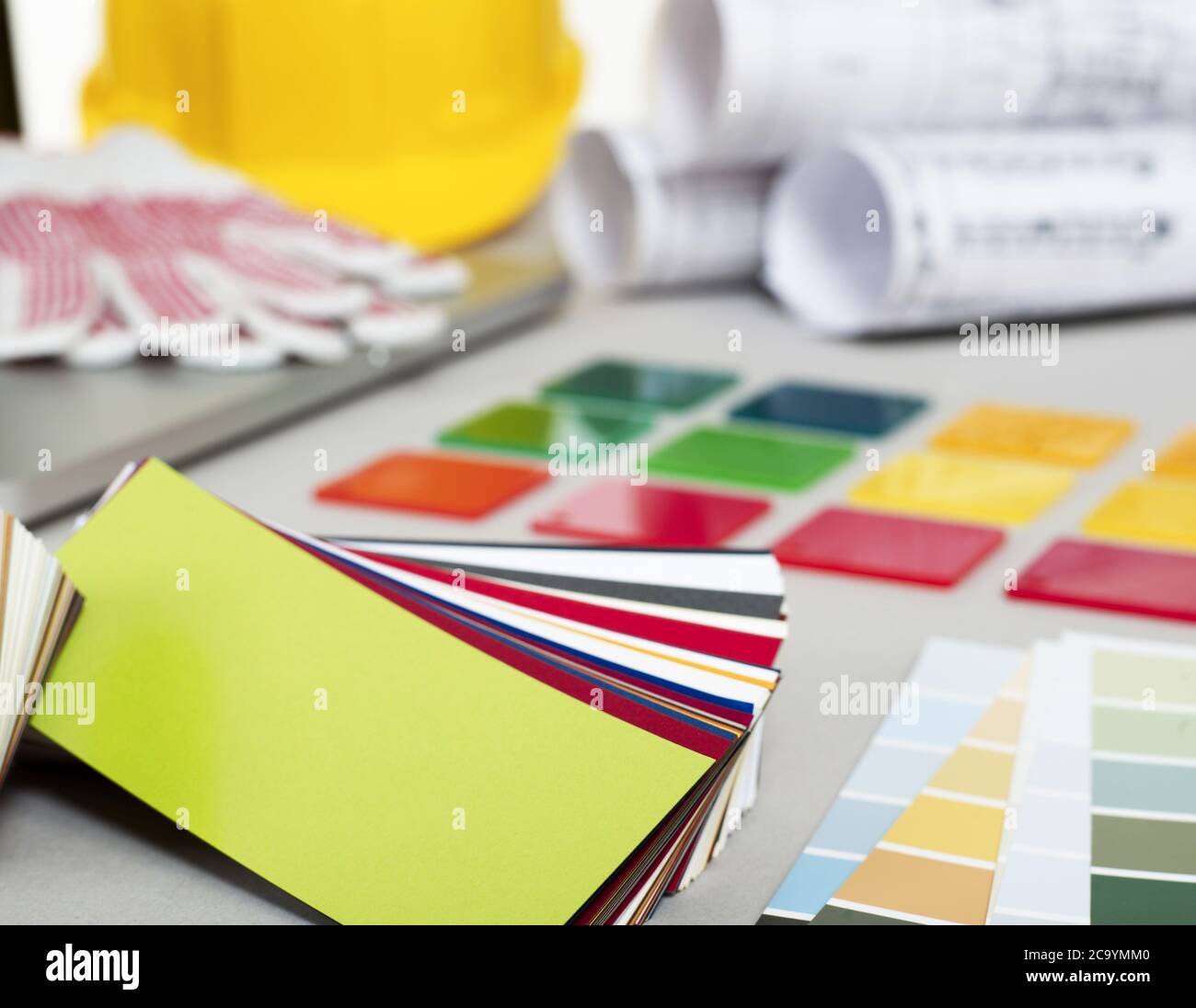 Color swatch on desk Stock Photo - Alamy