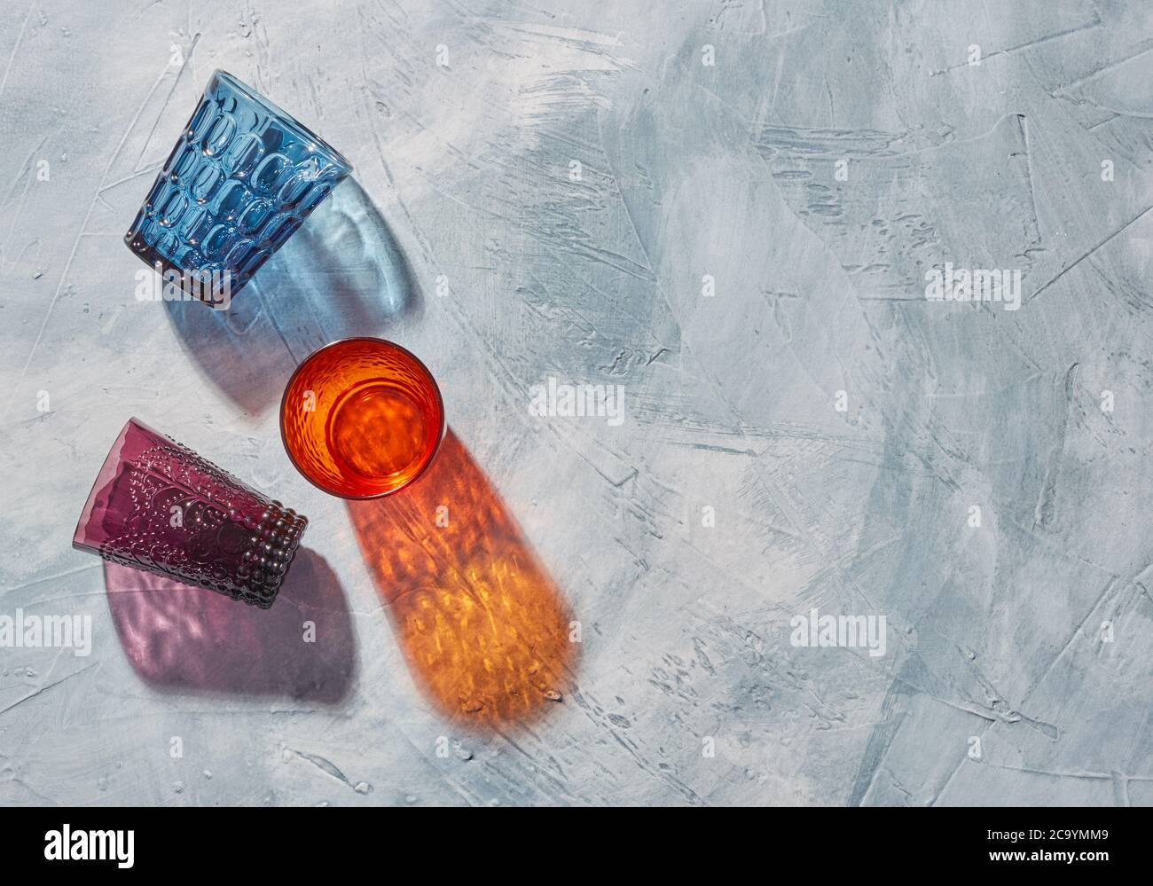 Multi-colored drinking glasses Stock Photo - Alamy