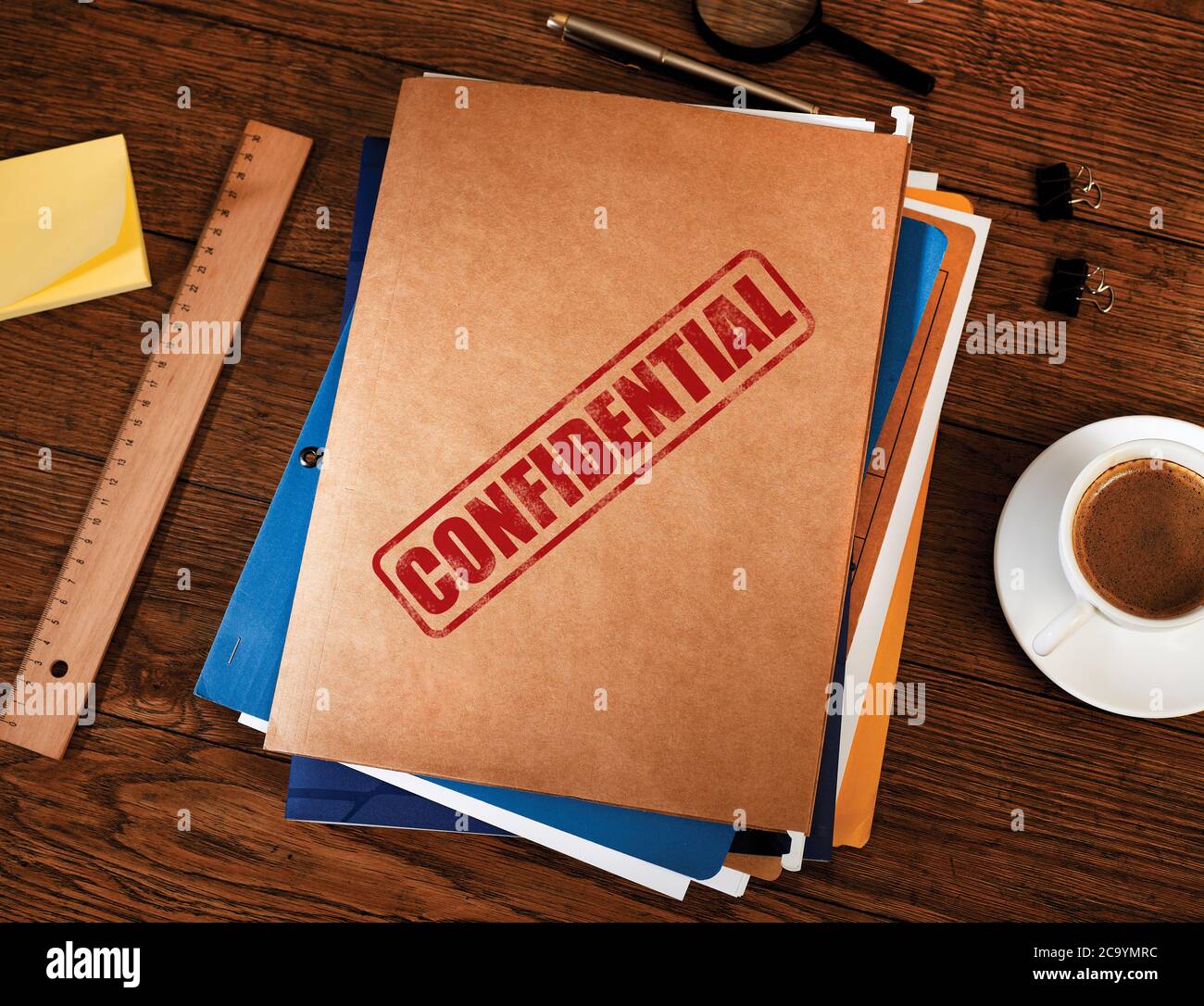 Confidential manila folders Stock Photo - Alamy