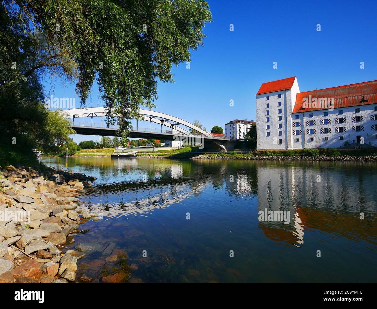 Straubing, Germany: The brigde over the Danube Stock Photo - Alamy