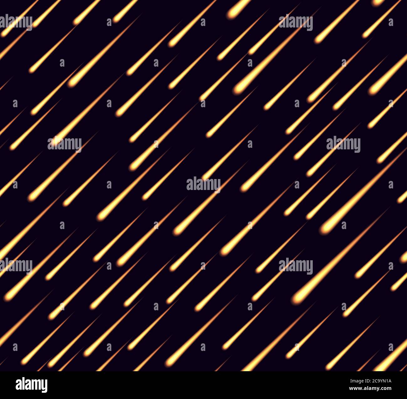 Meteor rain, shooting stars seamless pattern. Comets, asteroids in the ...