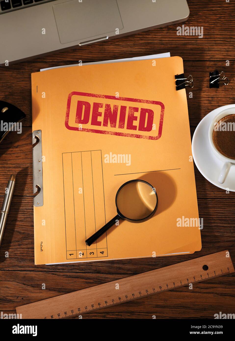 Denied manila folders Stock Photo - Alamy