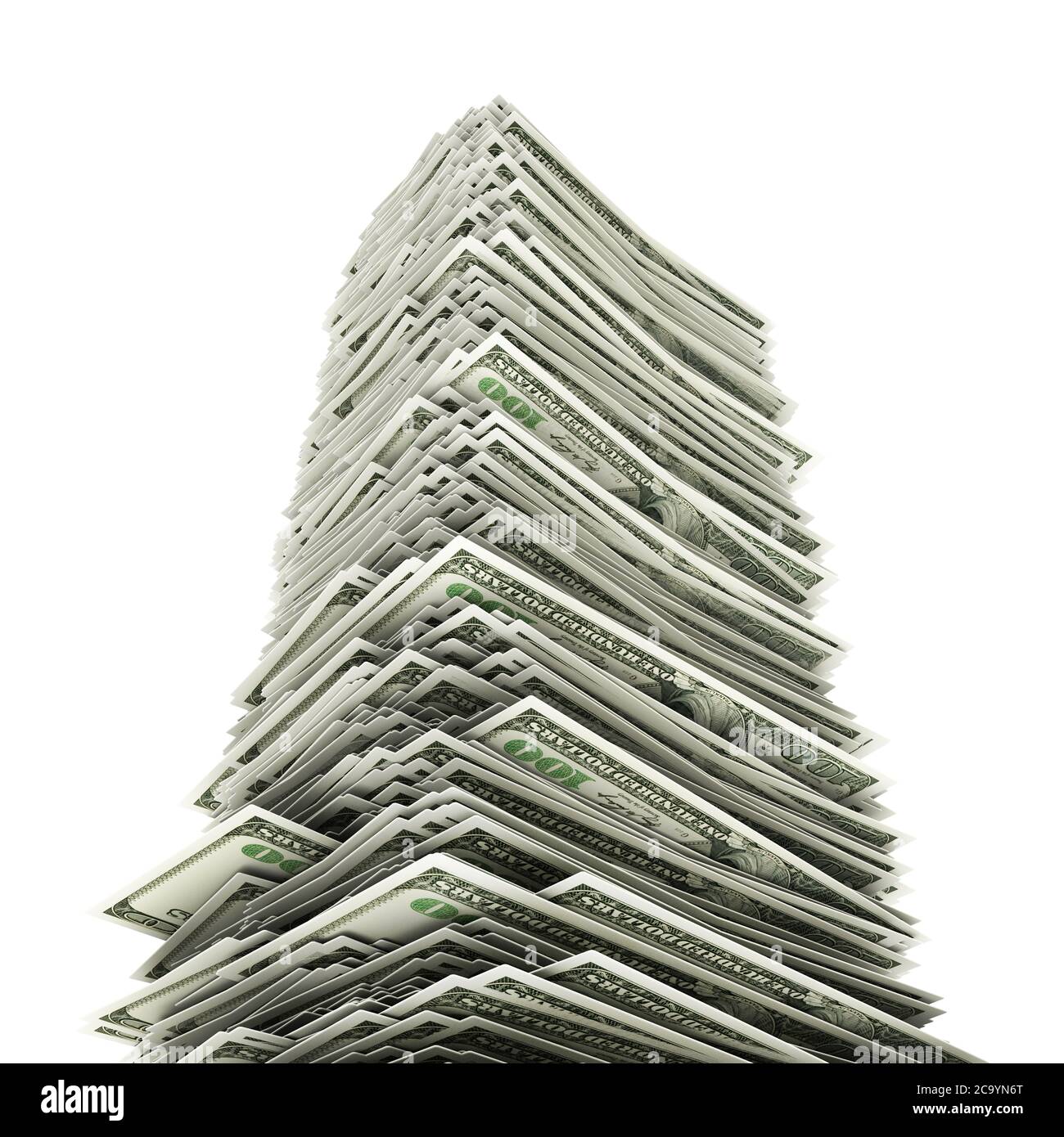 Stack of dollars isolated Stock Photo - Alamy