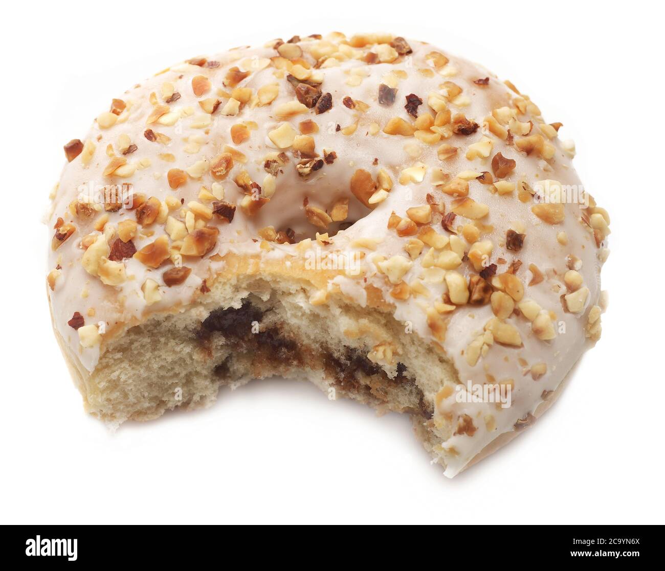 Donut with bite isolated on white Stock Photo - Alamy