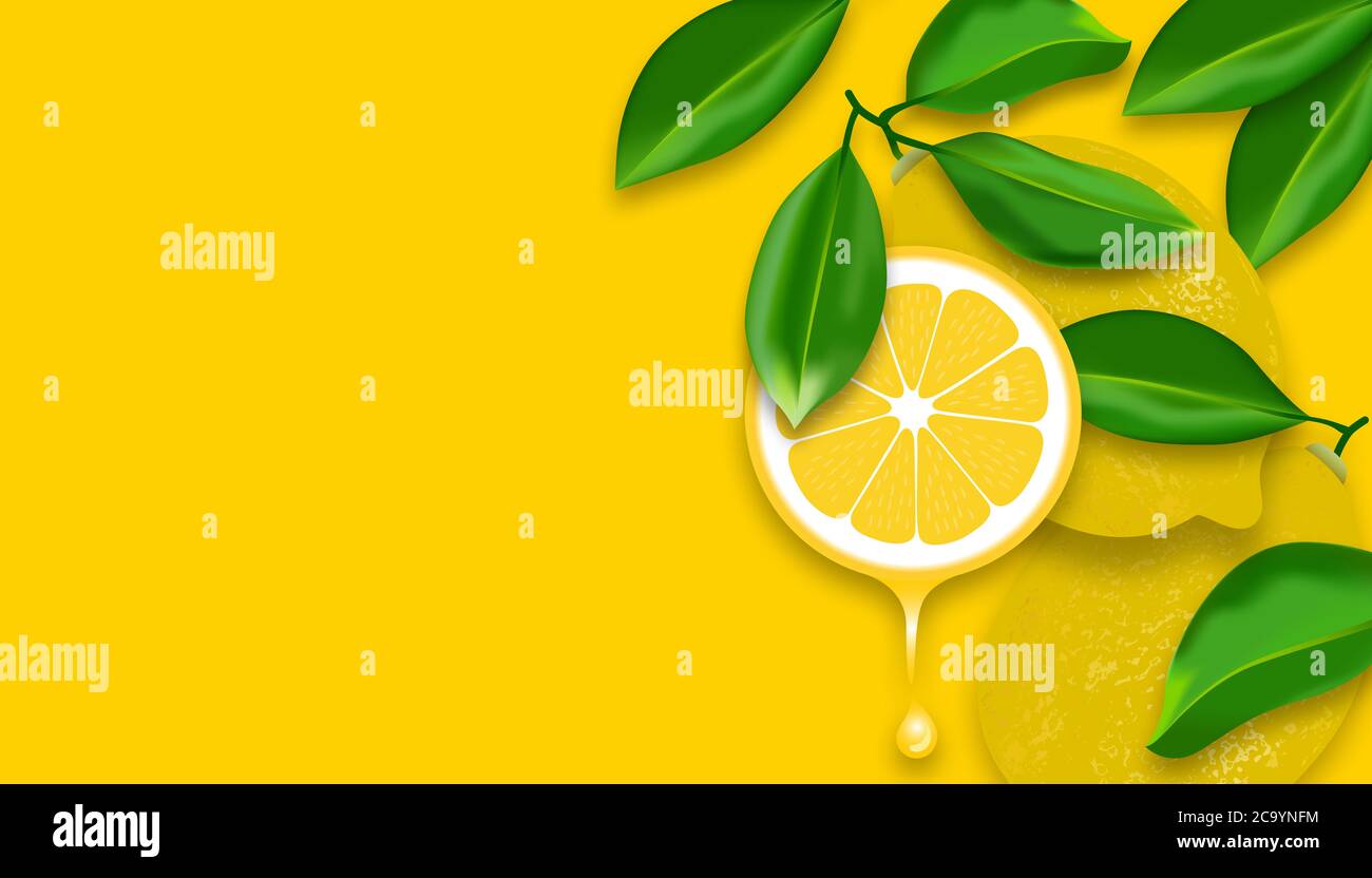 Lemon Fruit Background - illustration Stock Photo - Alamy