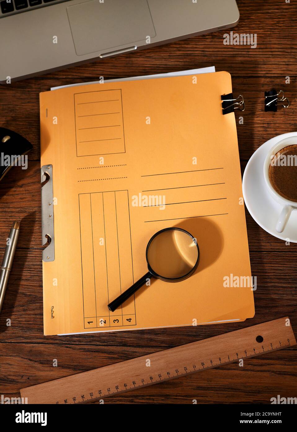 Files and folders on desk Stock Photo - Alamy