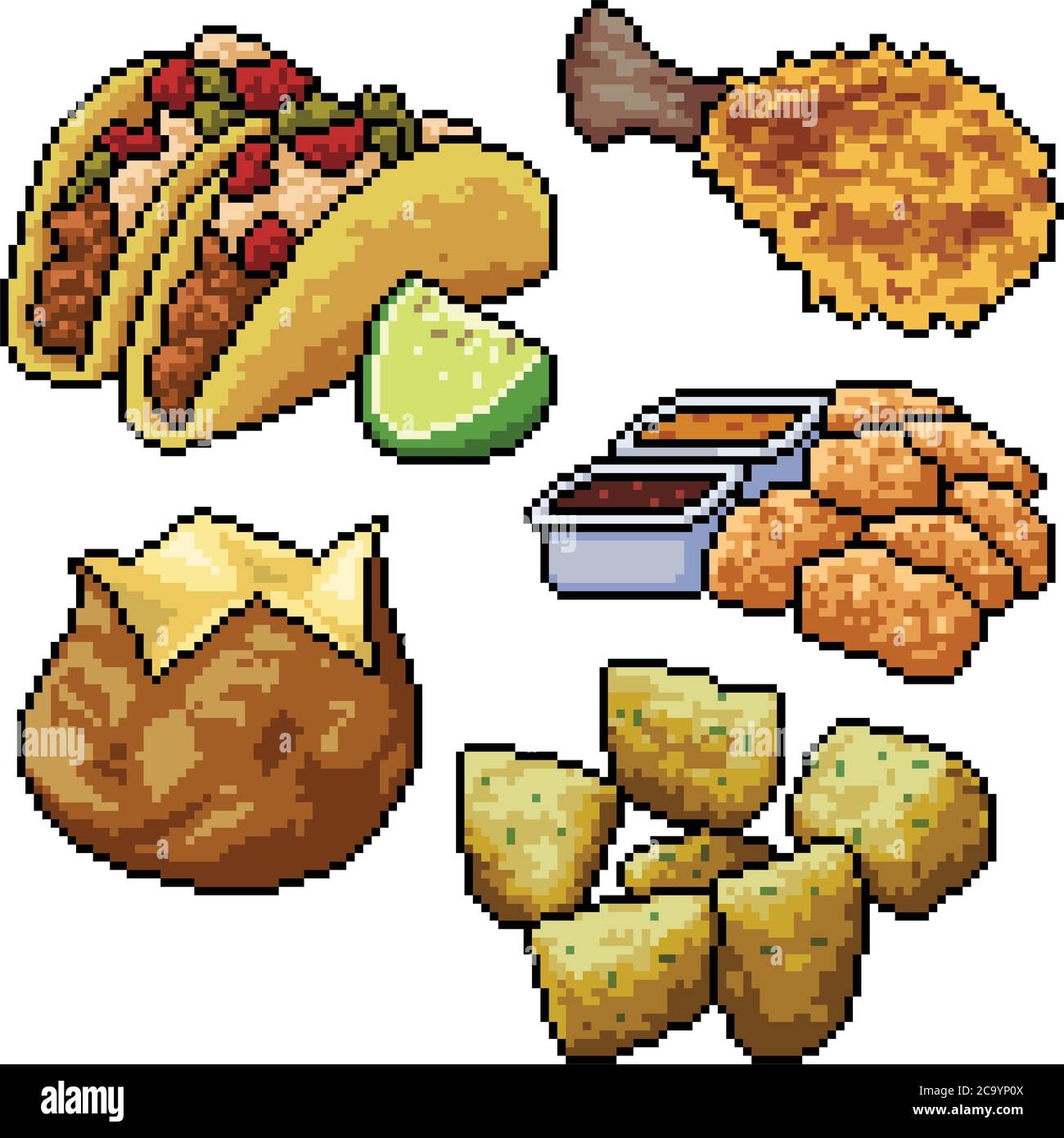 Pixel food Cut Out Stock Images & Pictures - Alamy