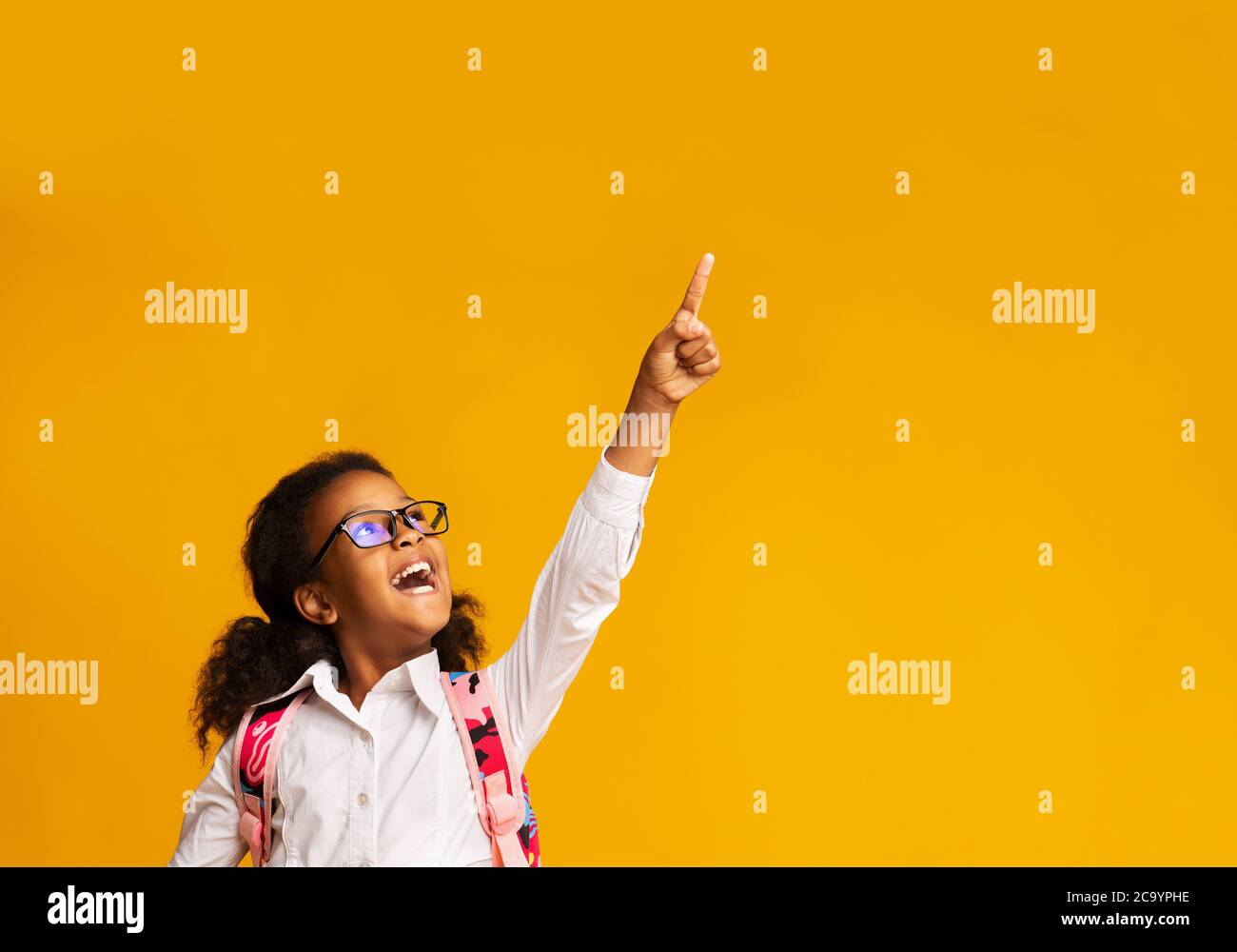 Adorable african kid pointing copy hi-res stock photography and images ...