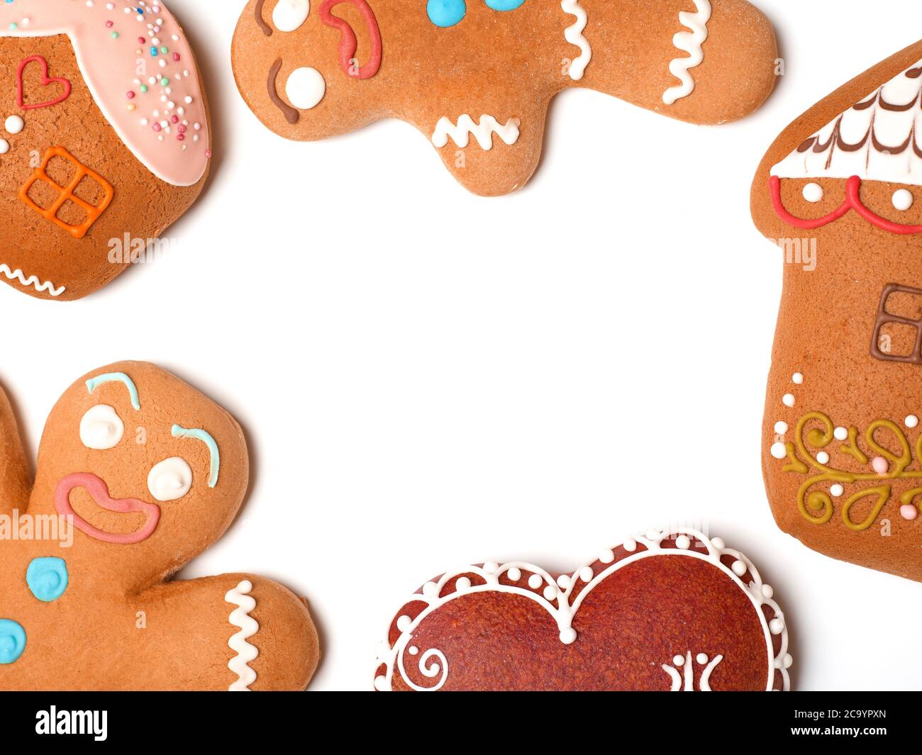 Gingerbread sweets isolated on white Stock Photo - Alamy