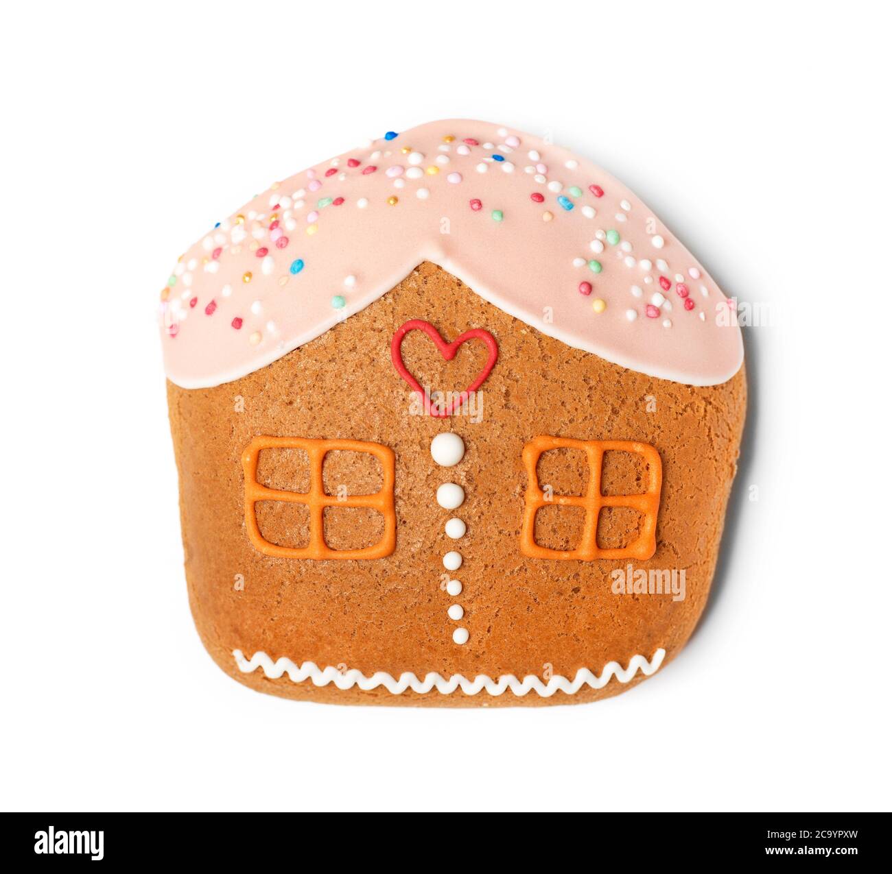 Gingerbread house isolated on white Stock Photo - Alamy