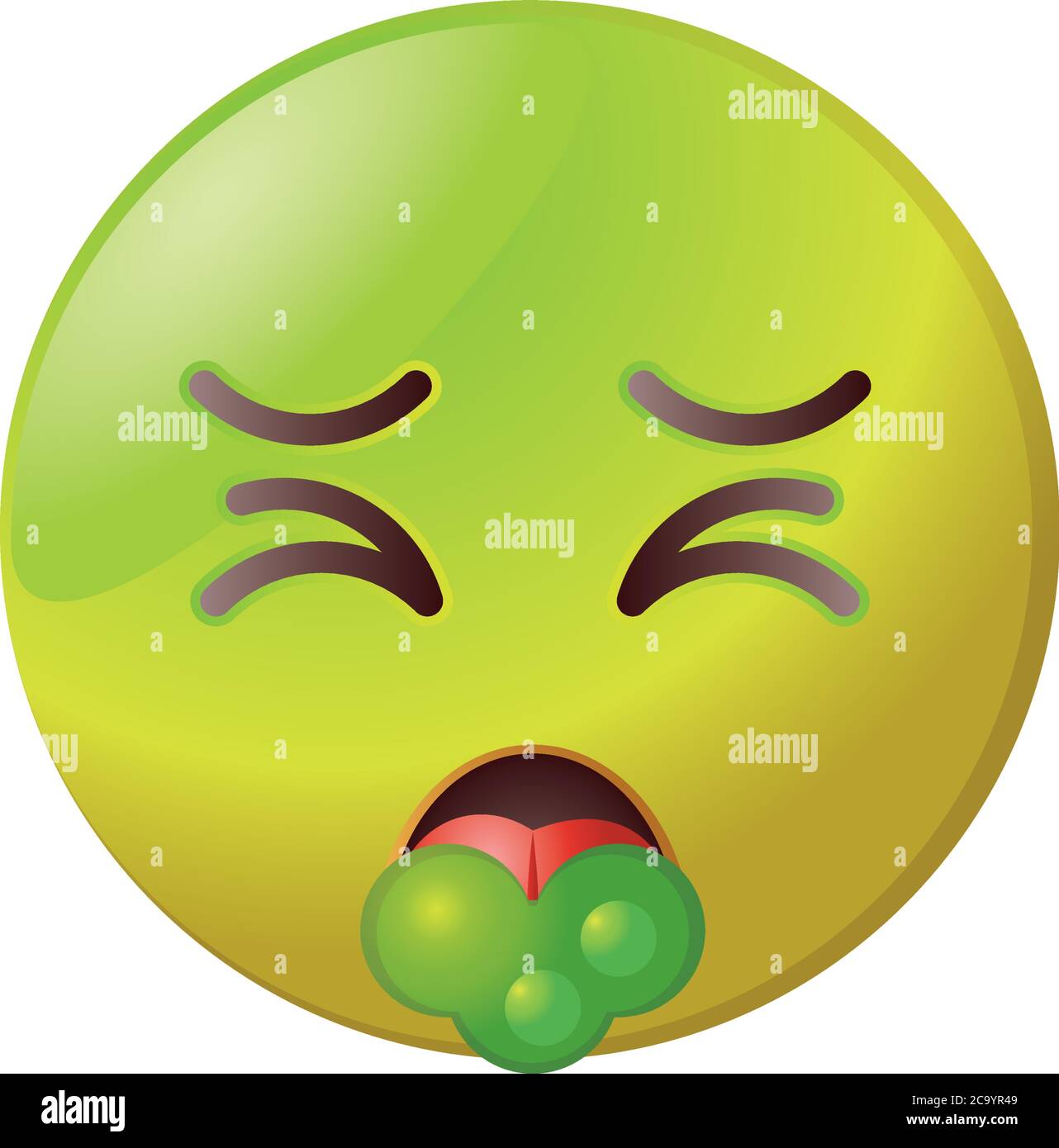 nauseated face emoticon on white background vector illustration design ...