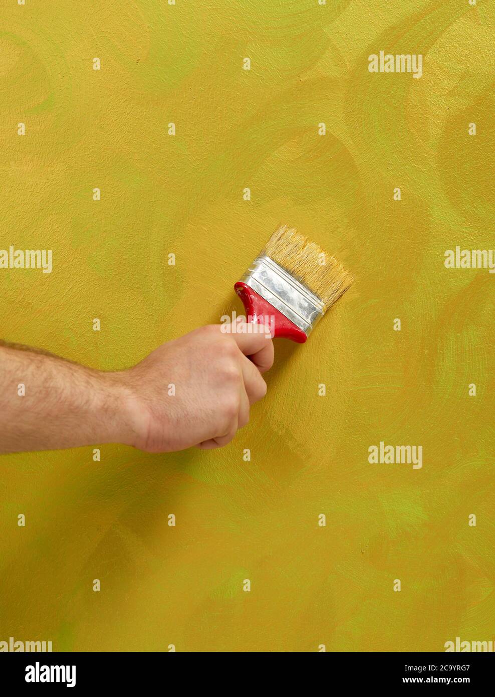 Hand with paint brush Stock Photo - Alamy